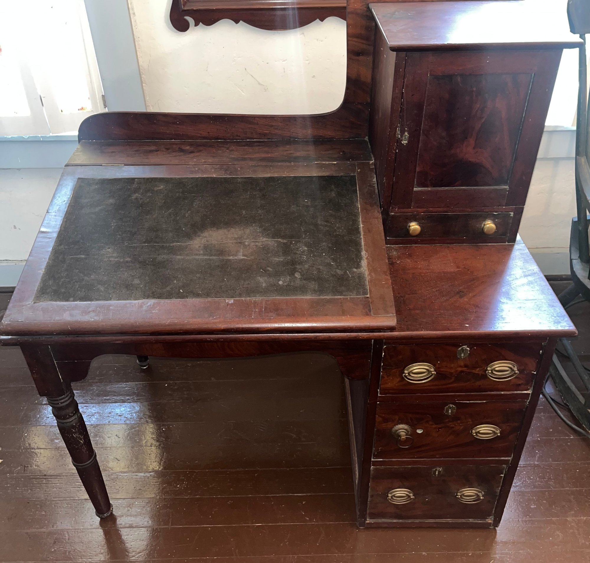 English Hepplewhite Bankers Desk Antique (2nd BR) #17116 | Auctionninja.com