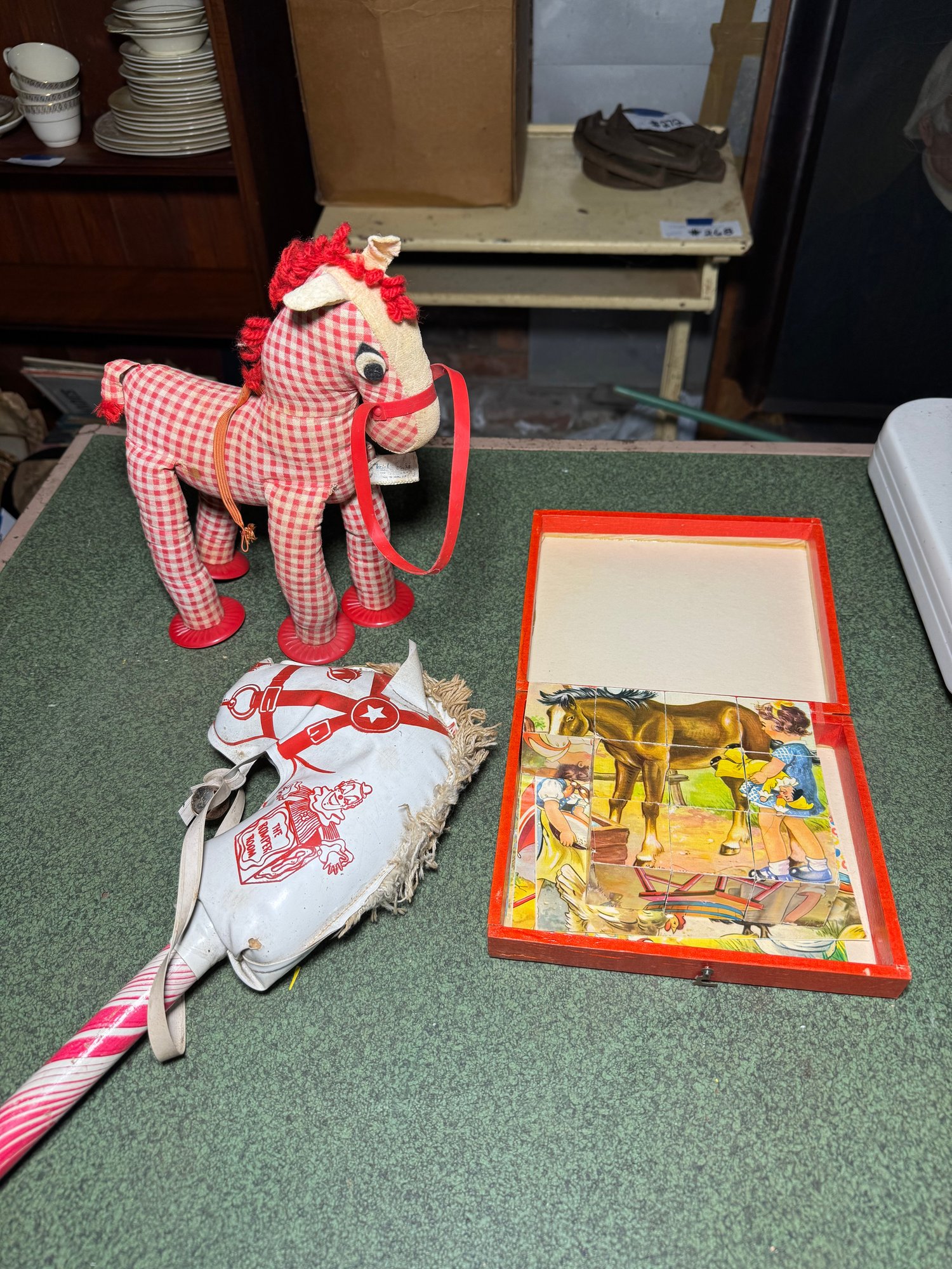 Knickerbocker Plaid Horse, Hobby Horse & Horse Block Puzzle (B) #31592 ...