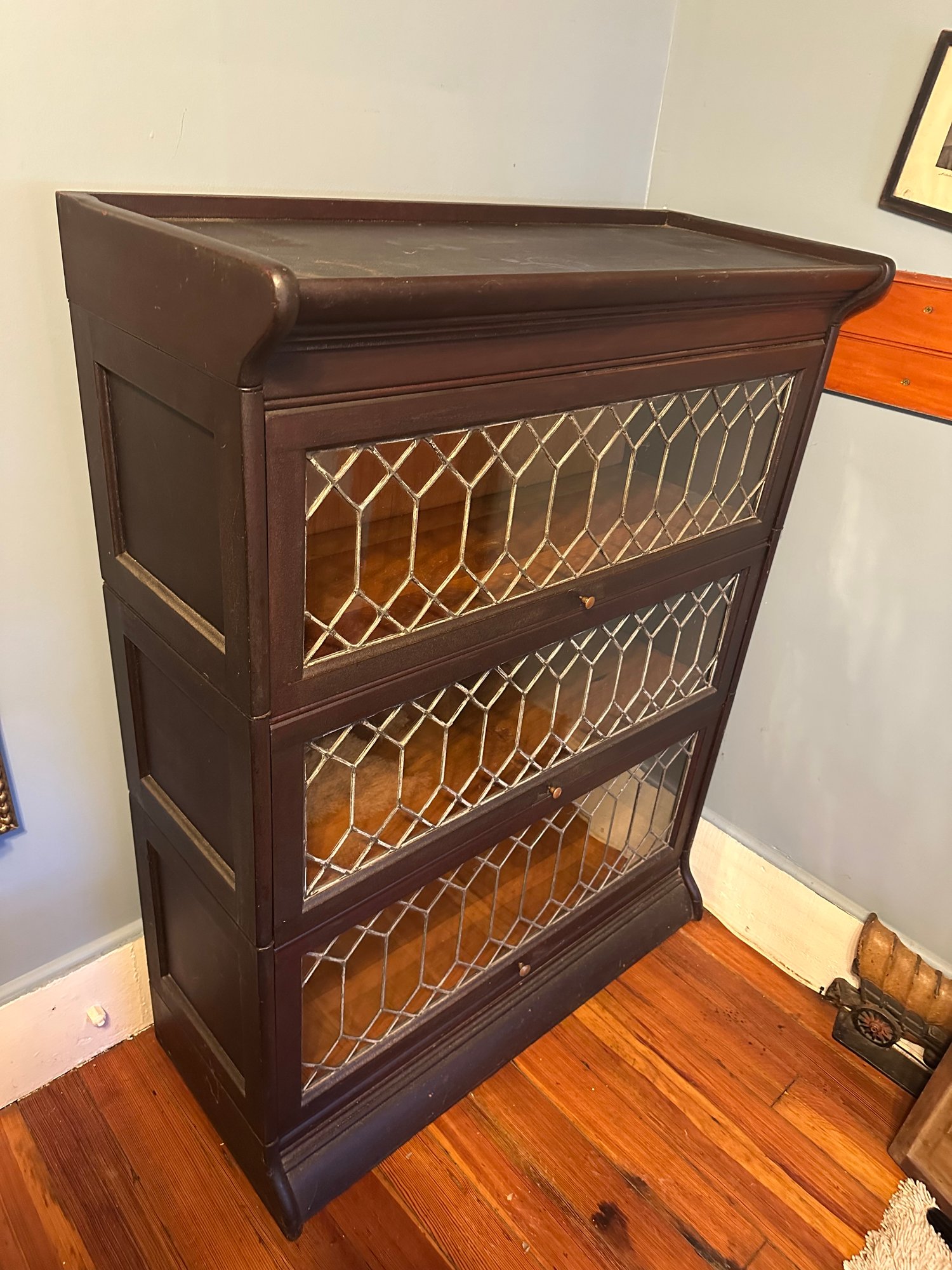 Antique Macey Leaded 3 Stack Graduated Barrister Bookcase #17165 ...