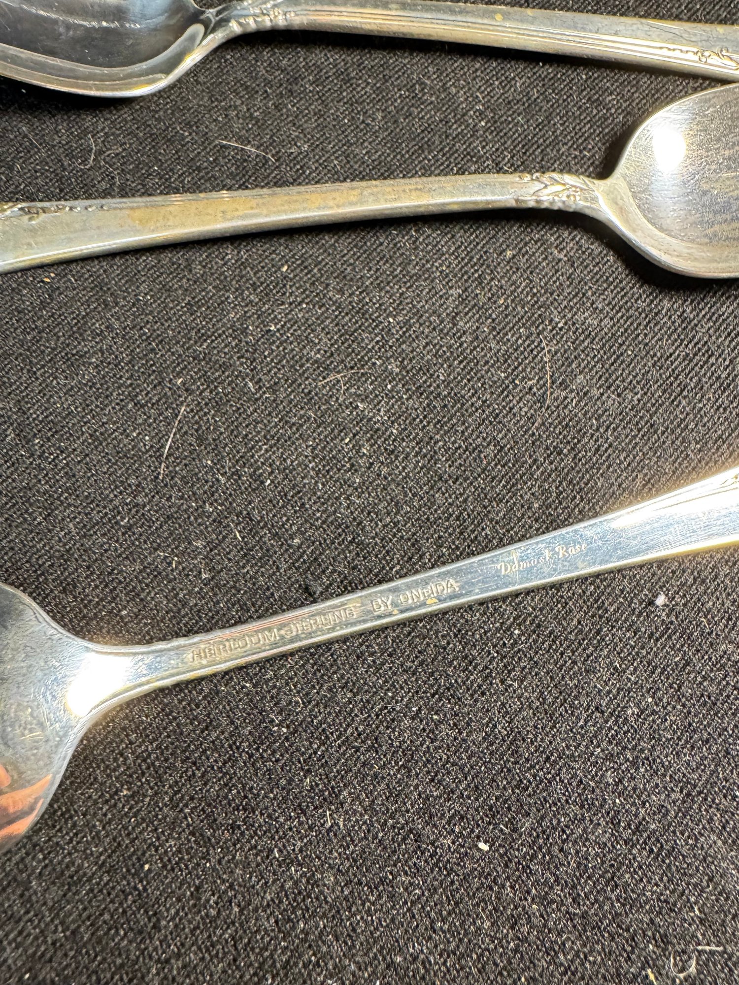 Sterling Silver Oneida Heirloom Damask Rose 24pc Flatware Collection ...