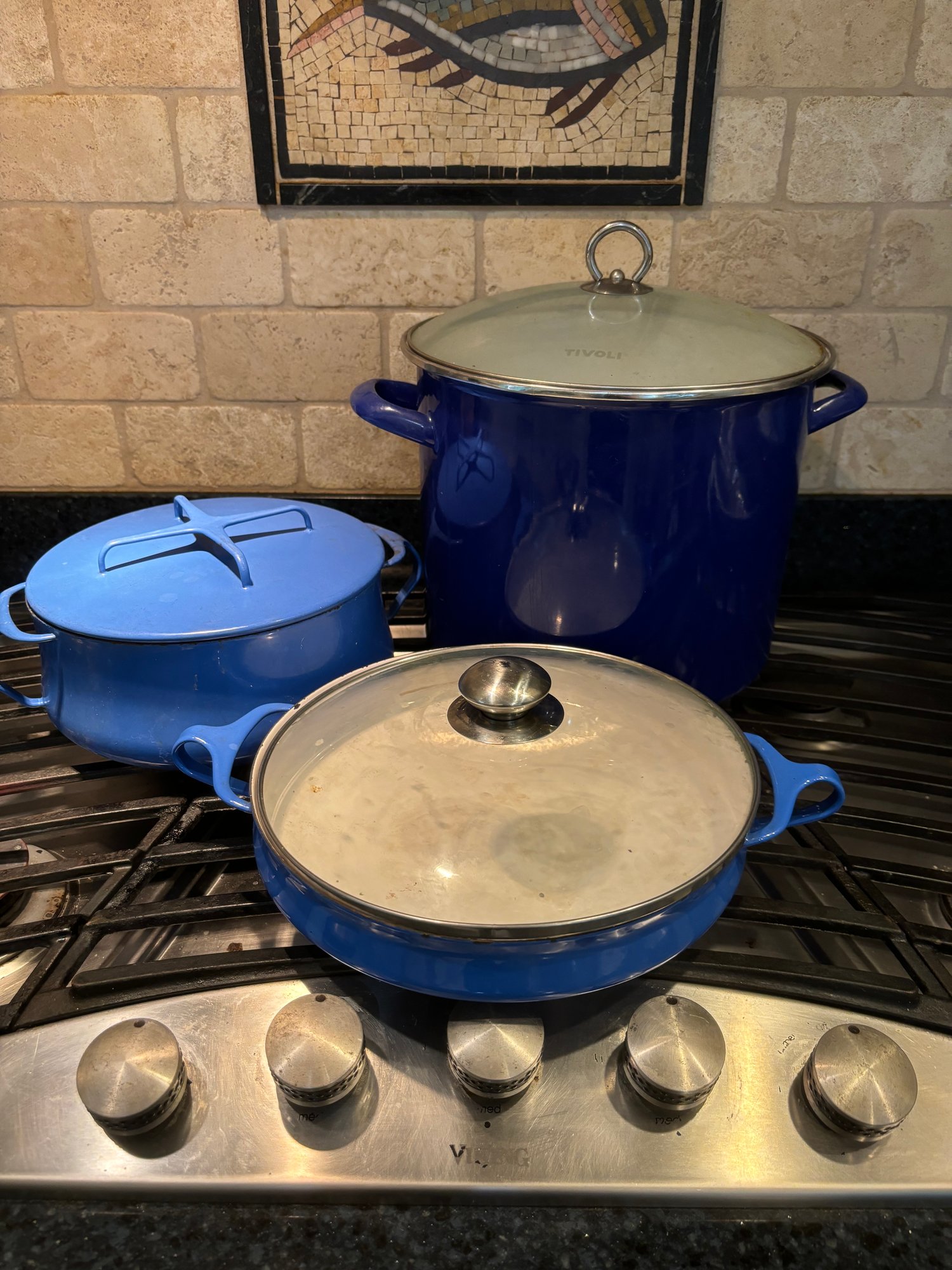 Dansk Blue Pans, Trivoli Blue Large Pot #11617 | Auctionninja.com