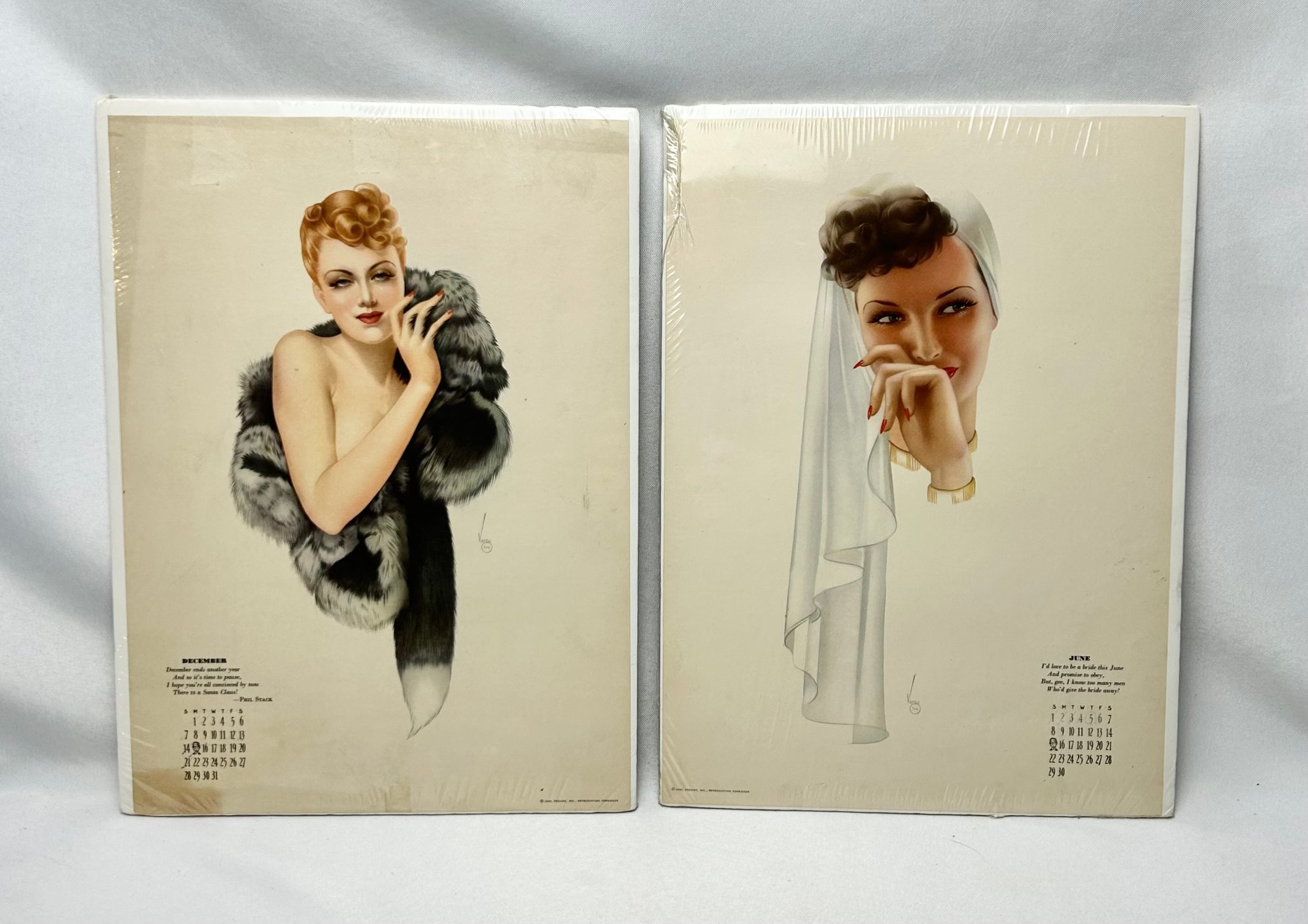 1940s Vintage Fashion Calendar Posters (2) #17225 | Auctionninja.com