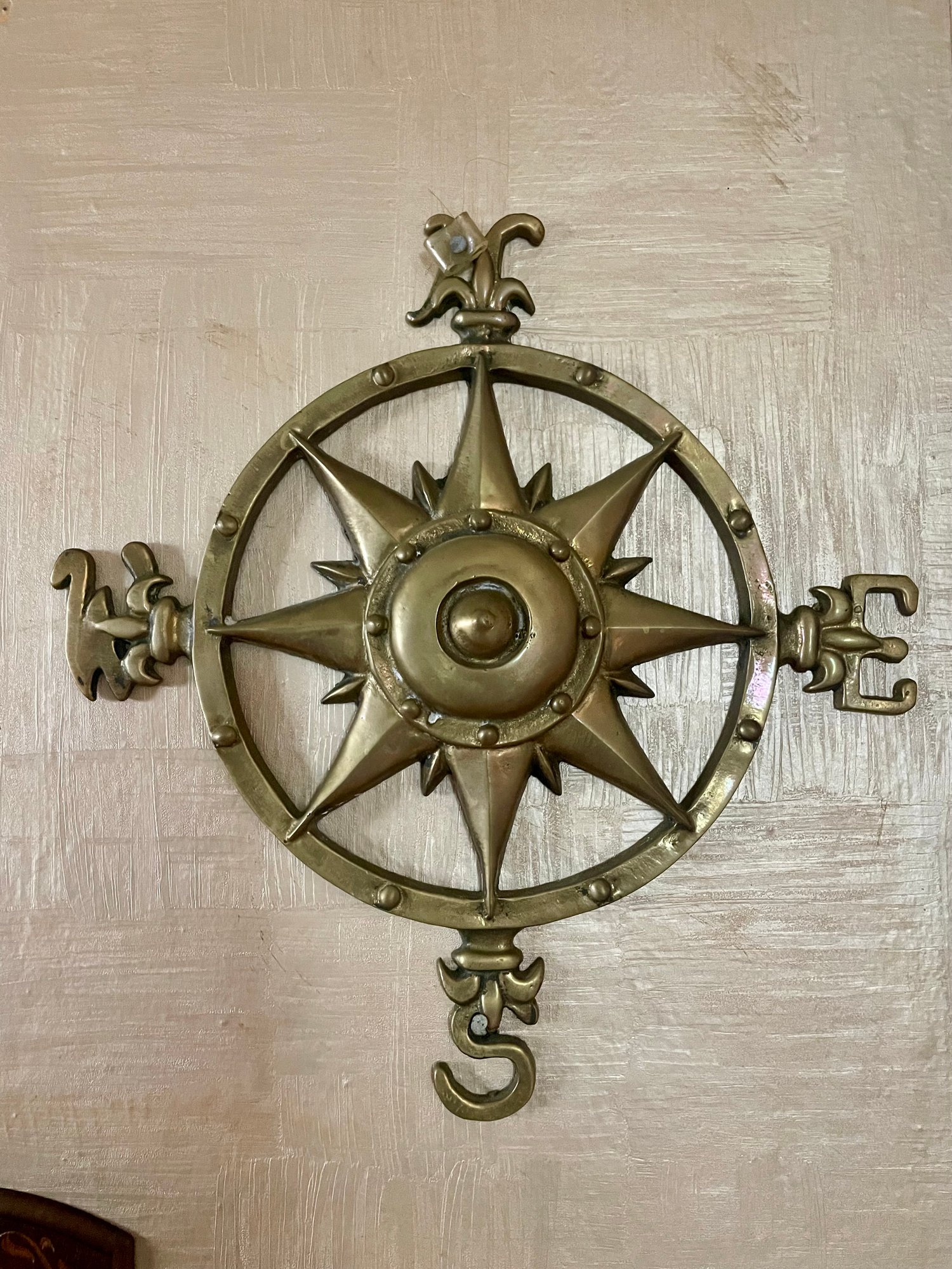 Brass Compass Rose With Fluer-de-lis (F) #13514 | Auctionninja.com
