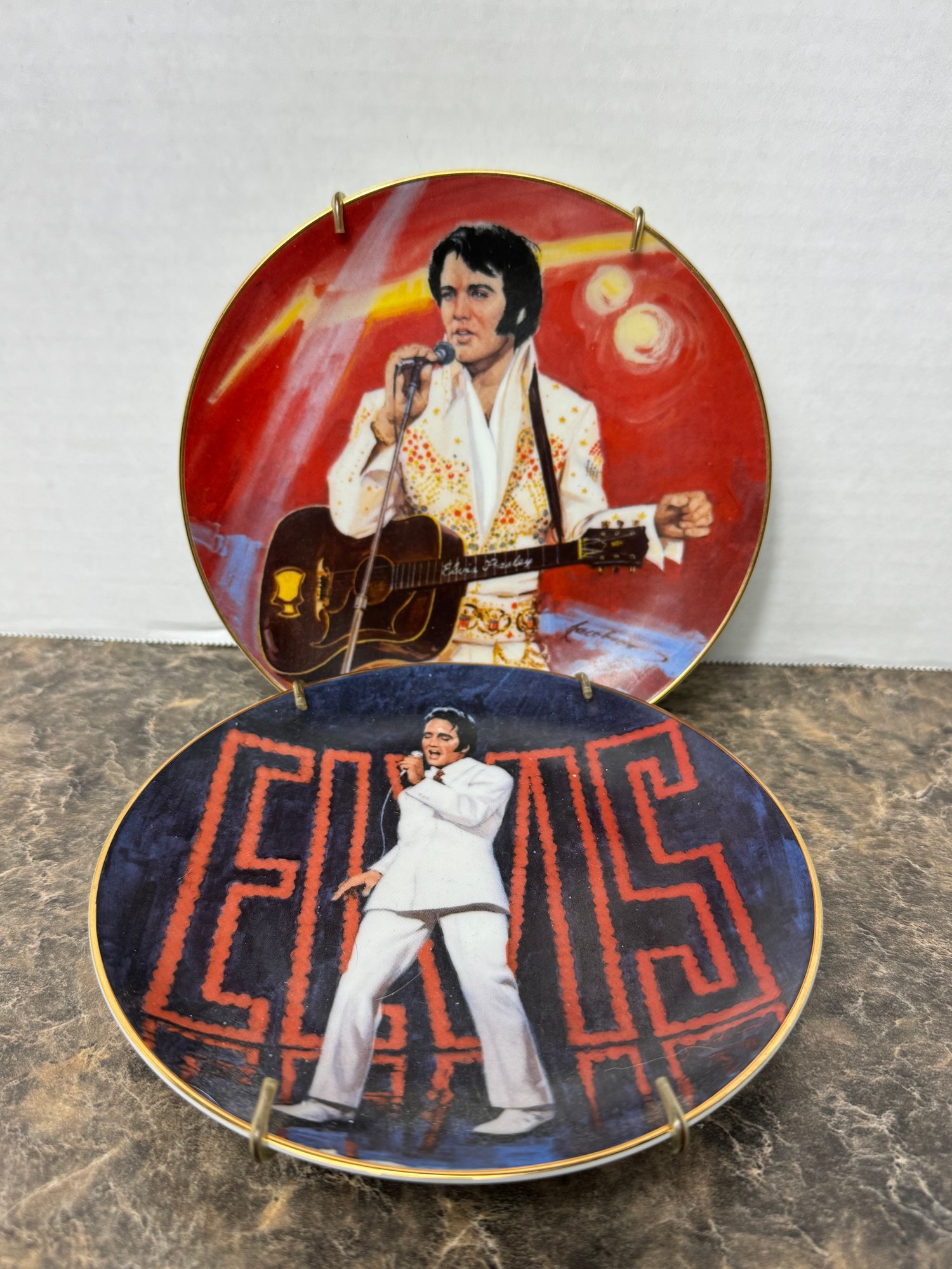 Pair Of 1980s Elvis Presley Collectors Plates - Lonesome Tonight & Dont ...
