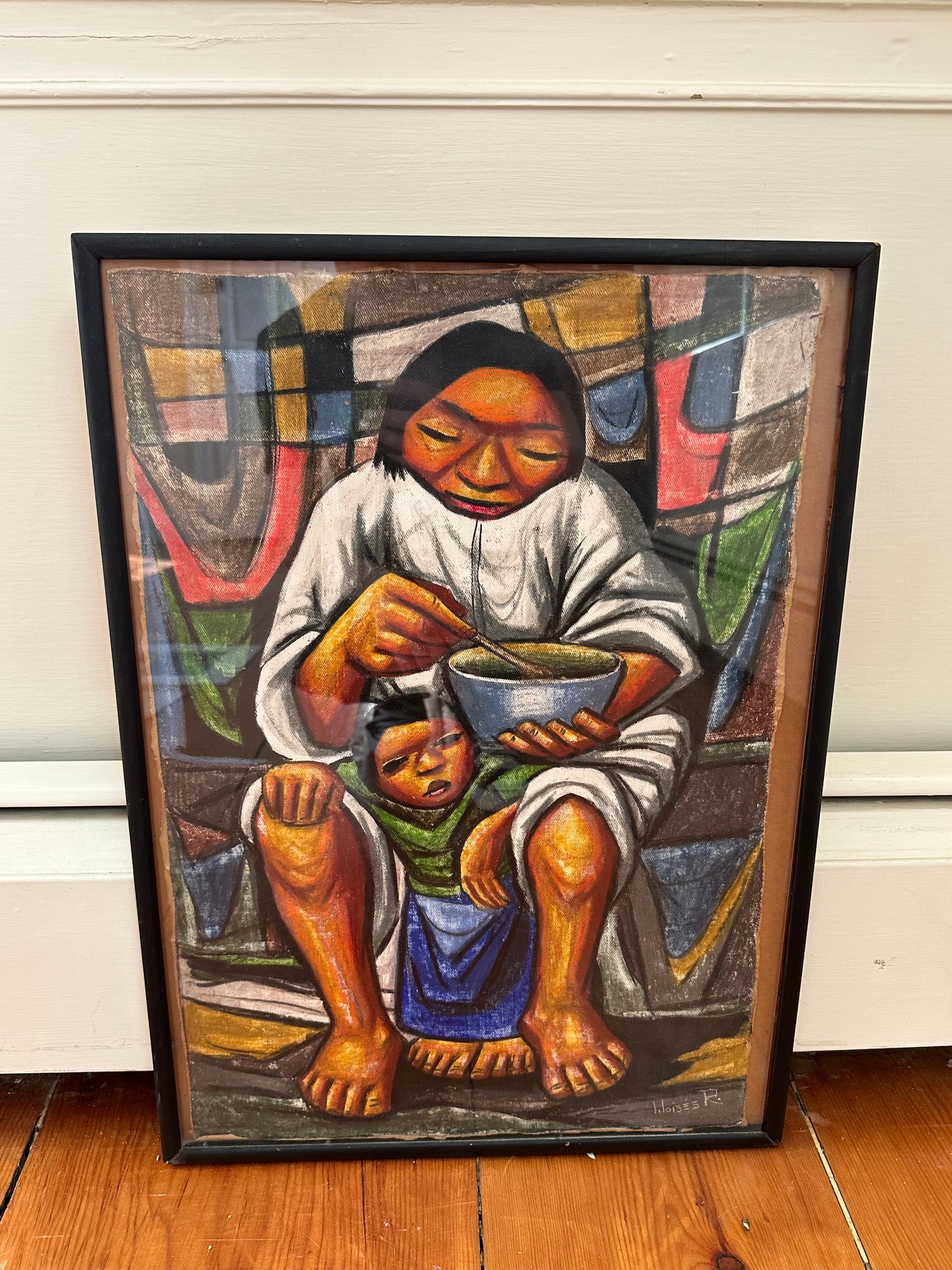 Raphael Moises Signed Mid-century Cubist Drawing #13181 | Auctionninja.com