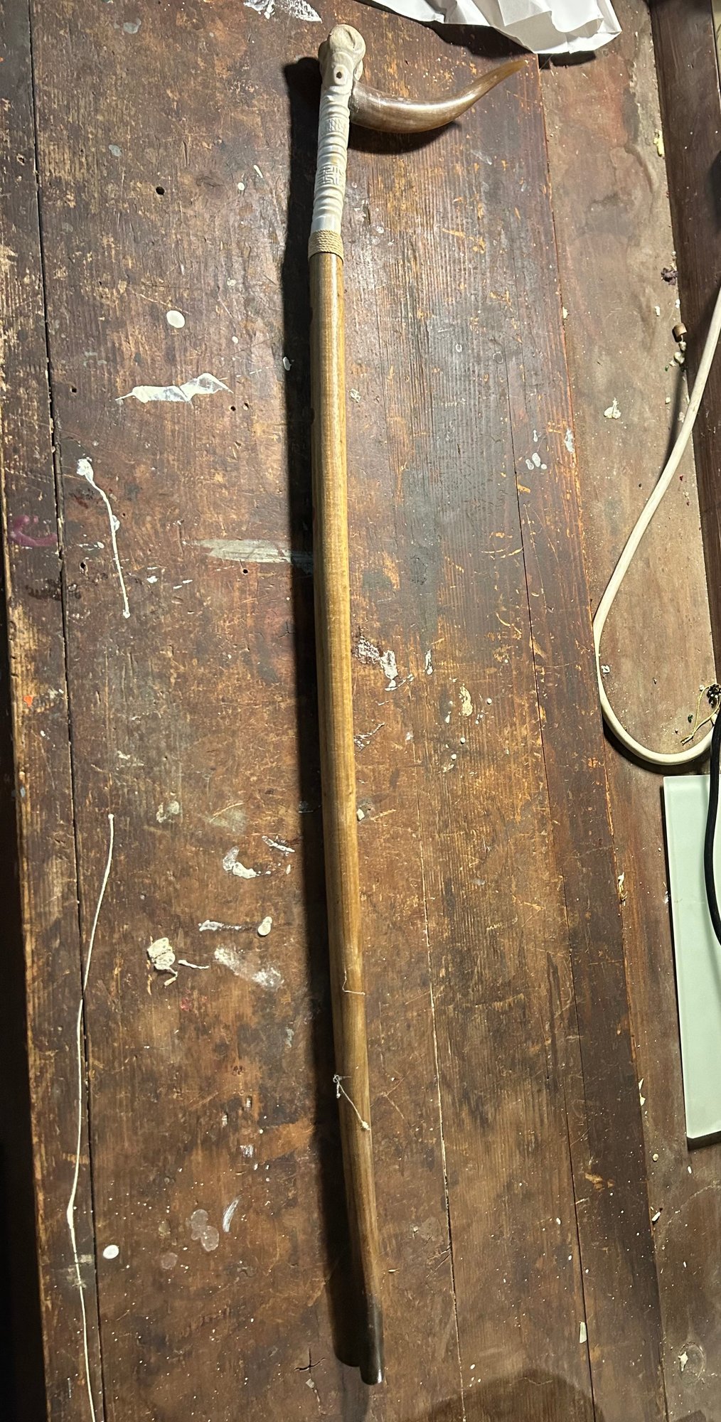 Carved Bone Cane From The Marquise Island (B) #15739 | Auctionninja.com