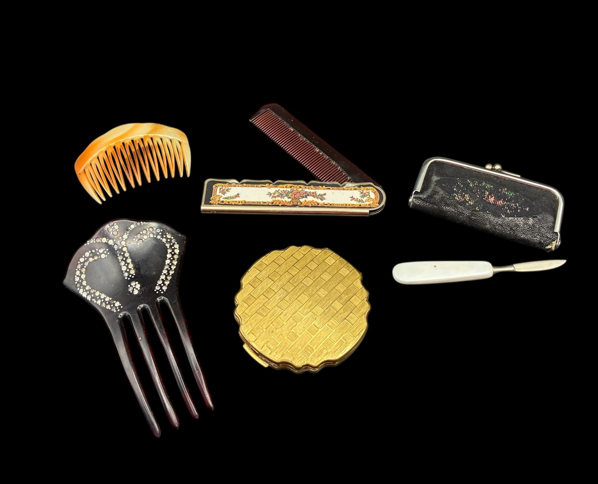 Vintage Hair And Nail Care Pieces - Stratton Compact (england, Modele ...