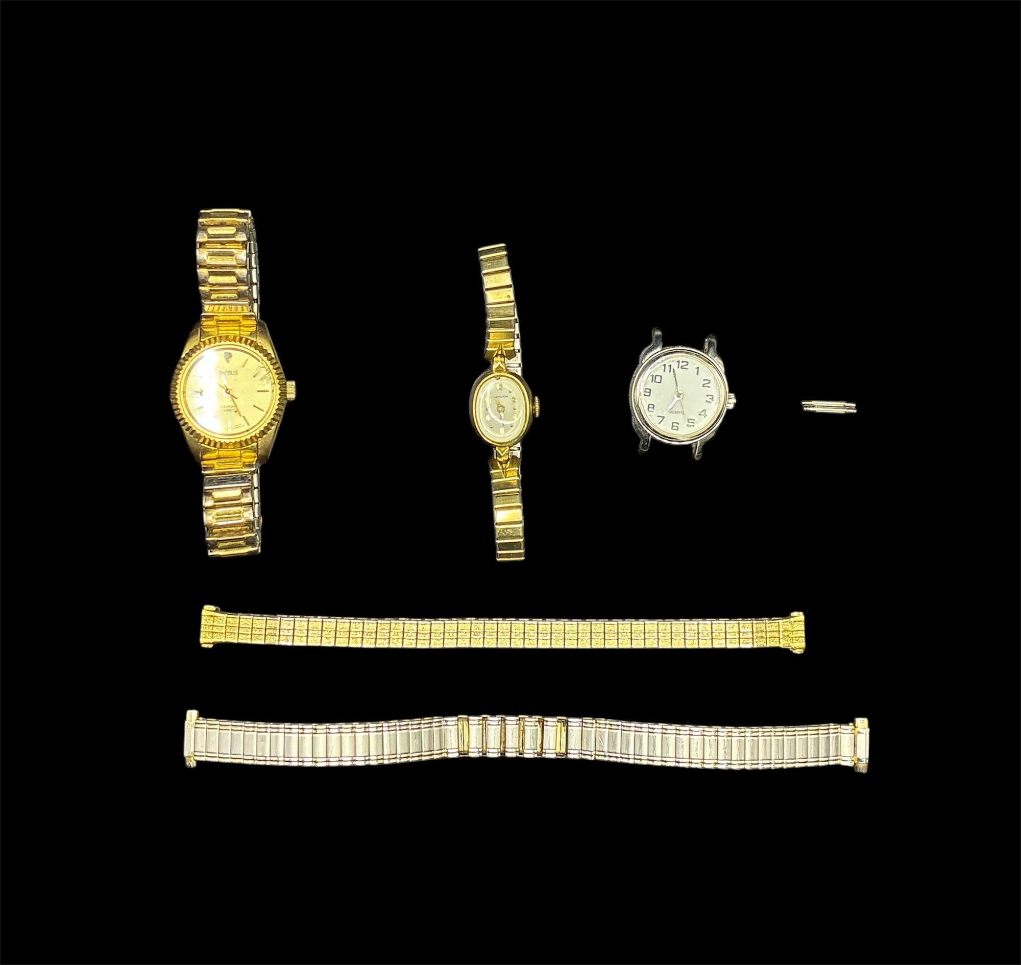 Quartz Watch Face, Hamilton Speidel Watch & Benrus Diamond Quartz Watch ...