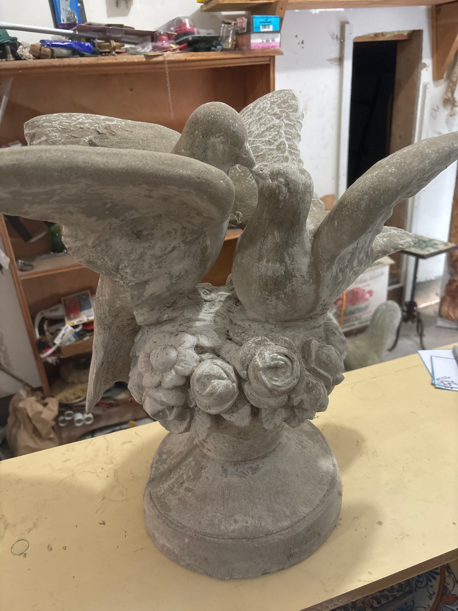 Two Doves Stone Garden Ornament #11050 | Auctionninja.com