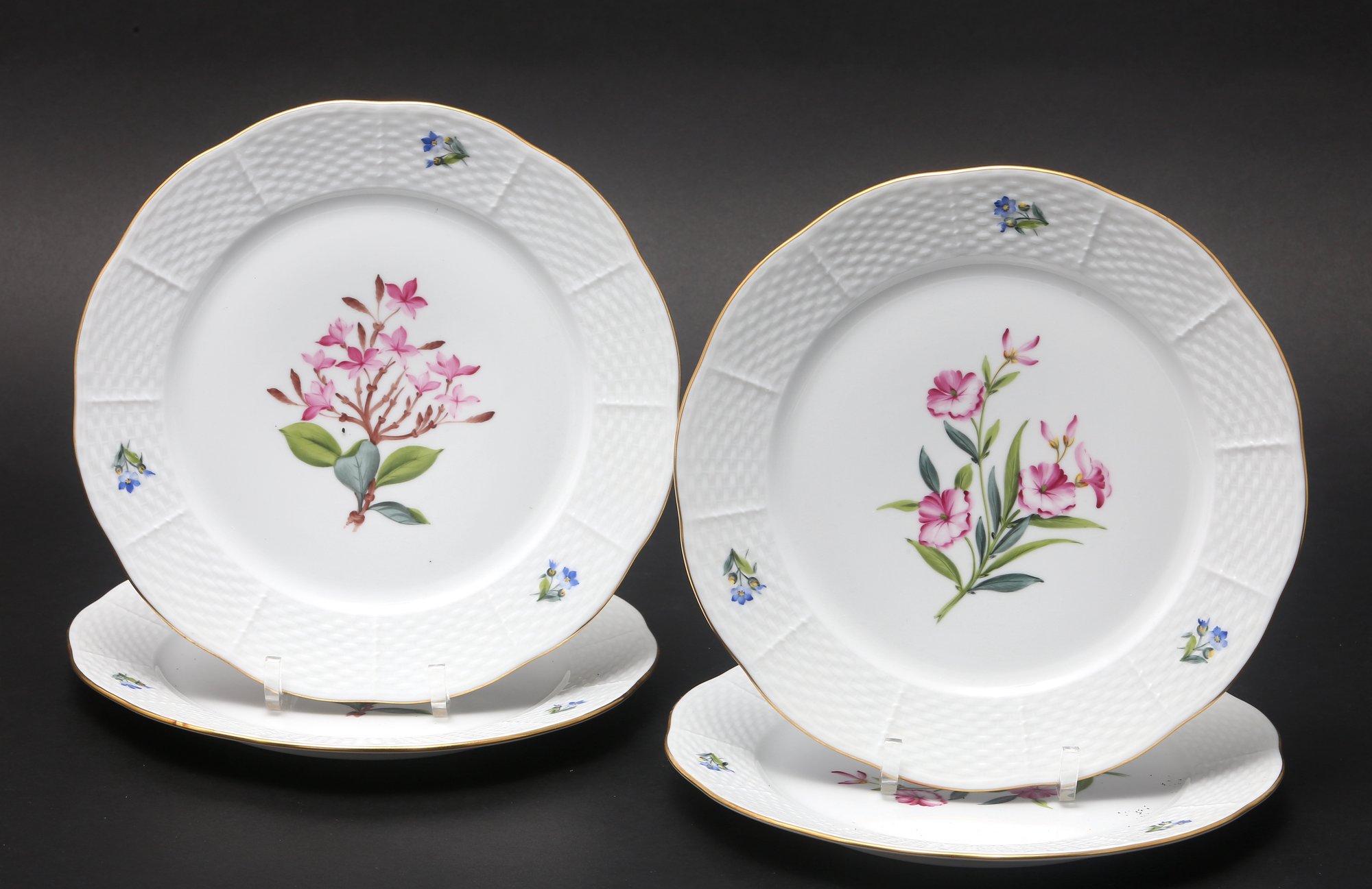 Herend Bermuda Flower Series Plates - Set Of 4 #153229 | Auctionninja.com