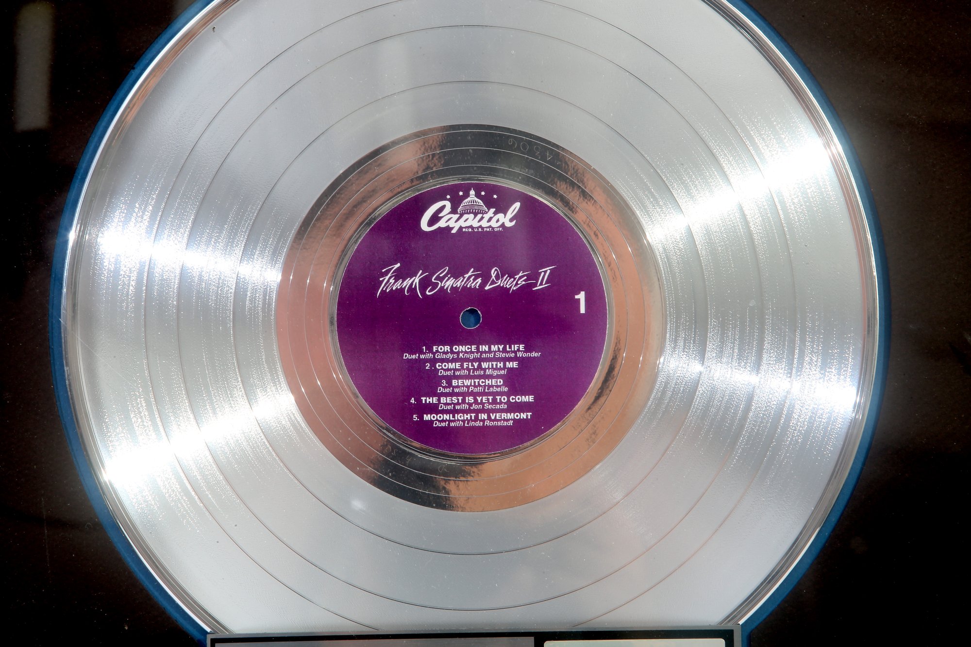 Frank Sinatra Duets II RIAA Certified Platinum Record Award #146075 ...