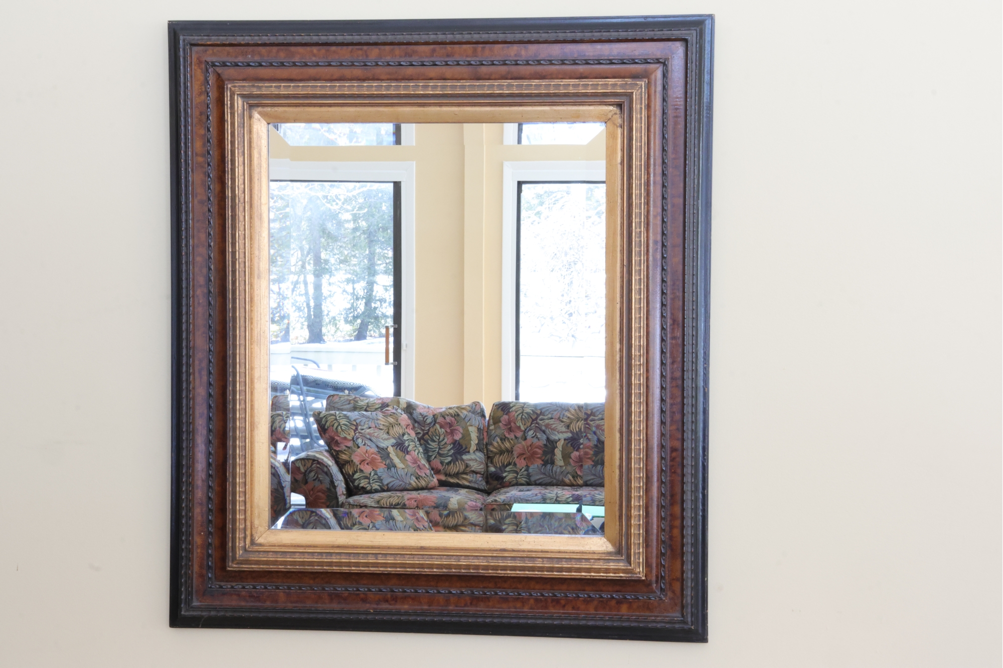 Large Decorative Wall Mirror With A Richly Detailed Multi-layered Frame ...