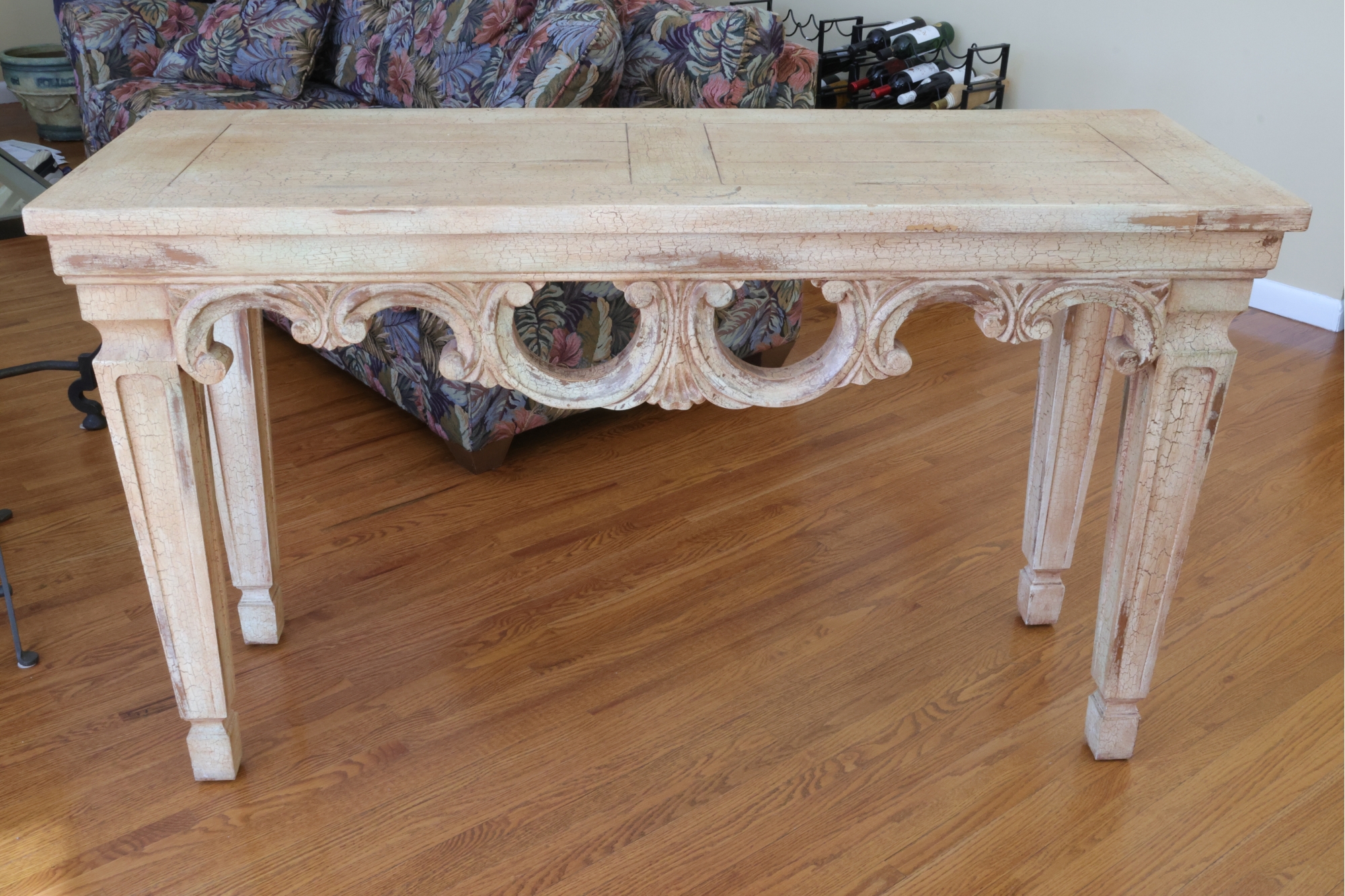 Antique-style Console Table With A Distressed, Crackled Finish #154444 ...