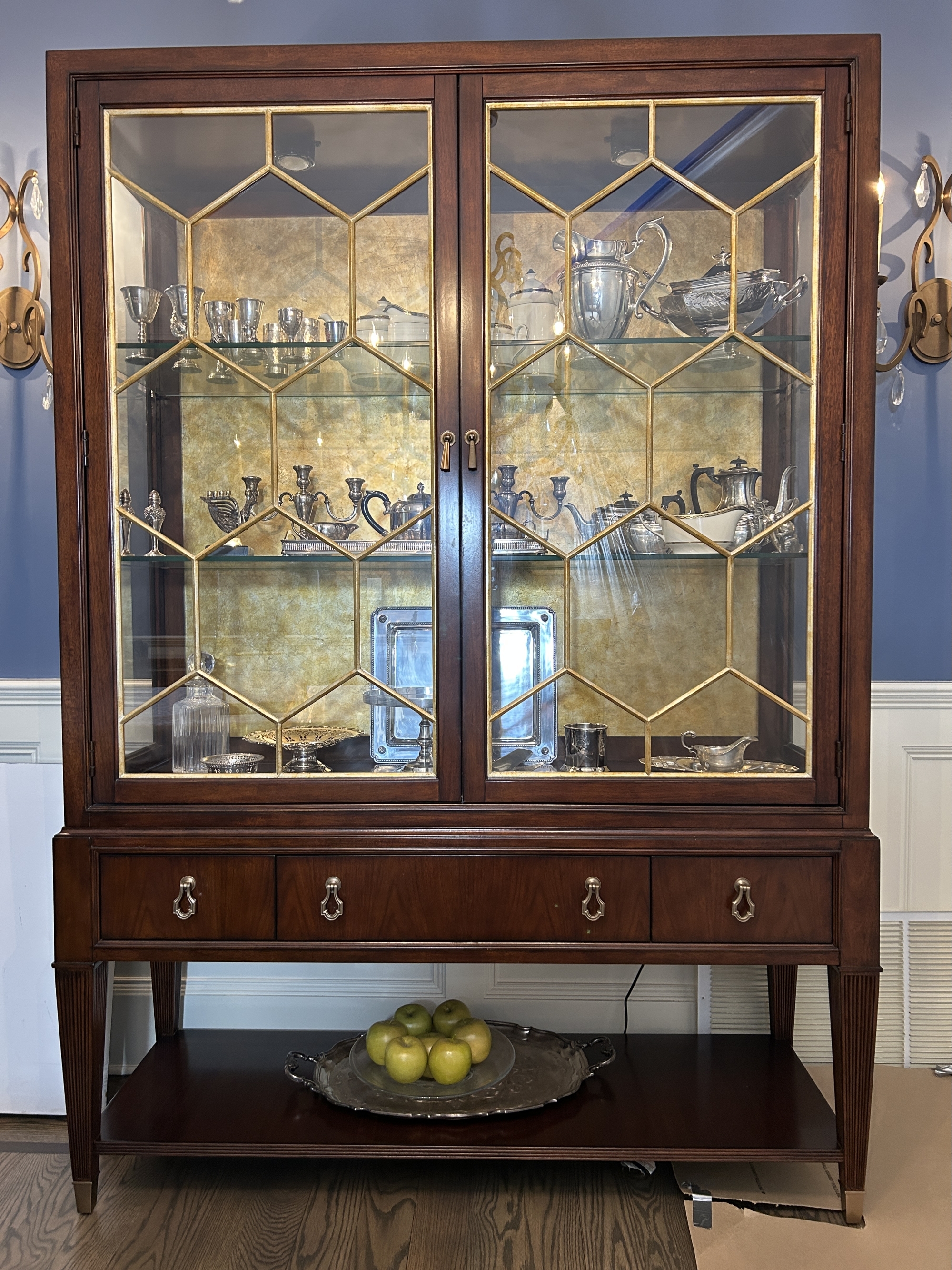 Belfort Glass Front Display Cabinet With Brass Mullions #160616 ...