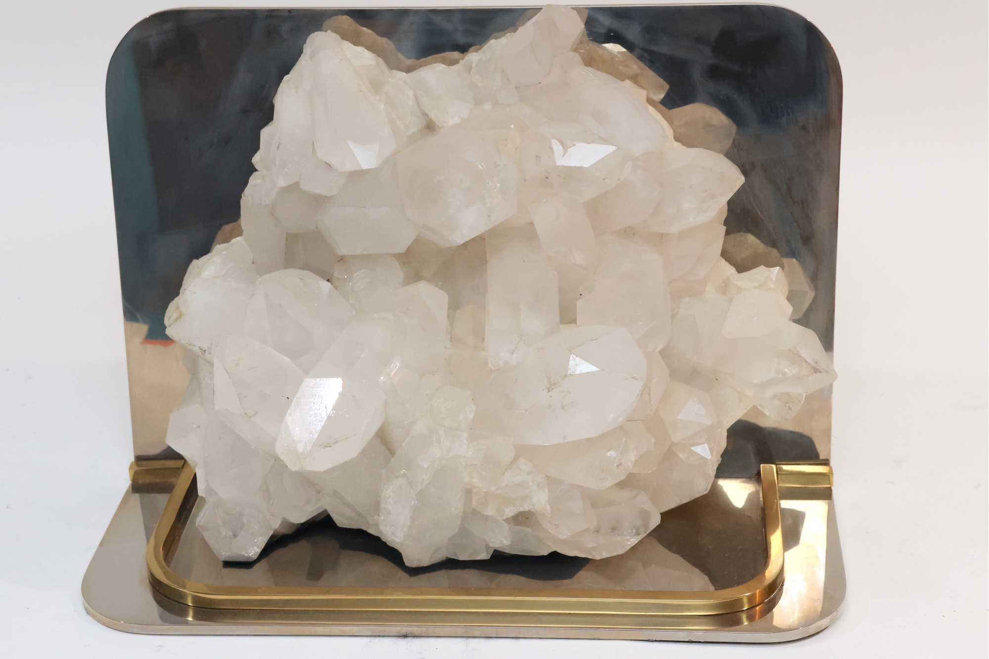 Modern Rock Crystal Quartz Cluster Sculpture #169469 | Auctionninja.com