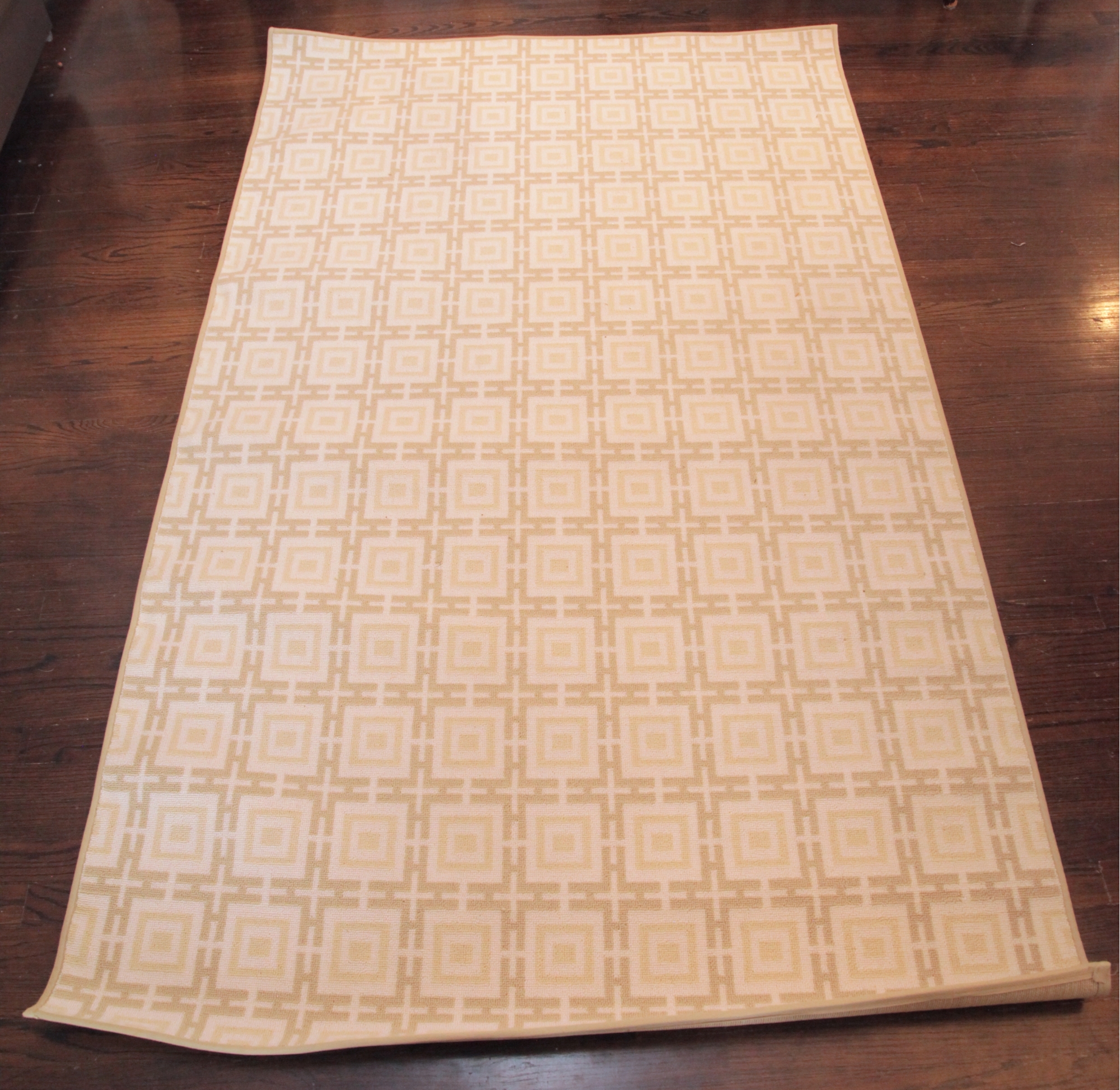 New Stark Beige And Cream Geometric Patterned Area Rug #174357 ...