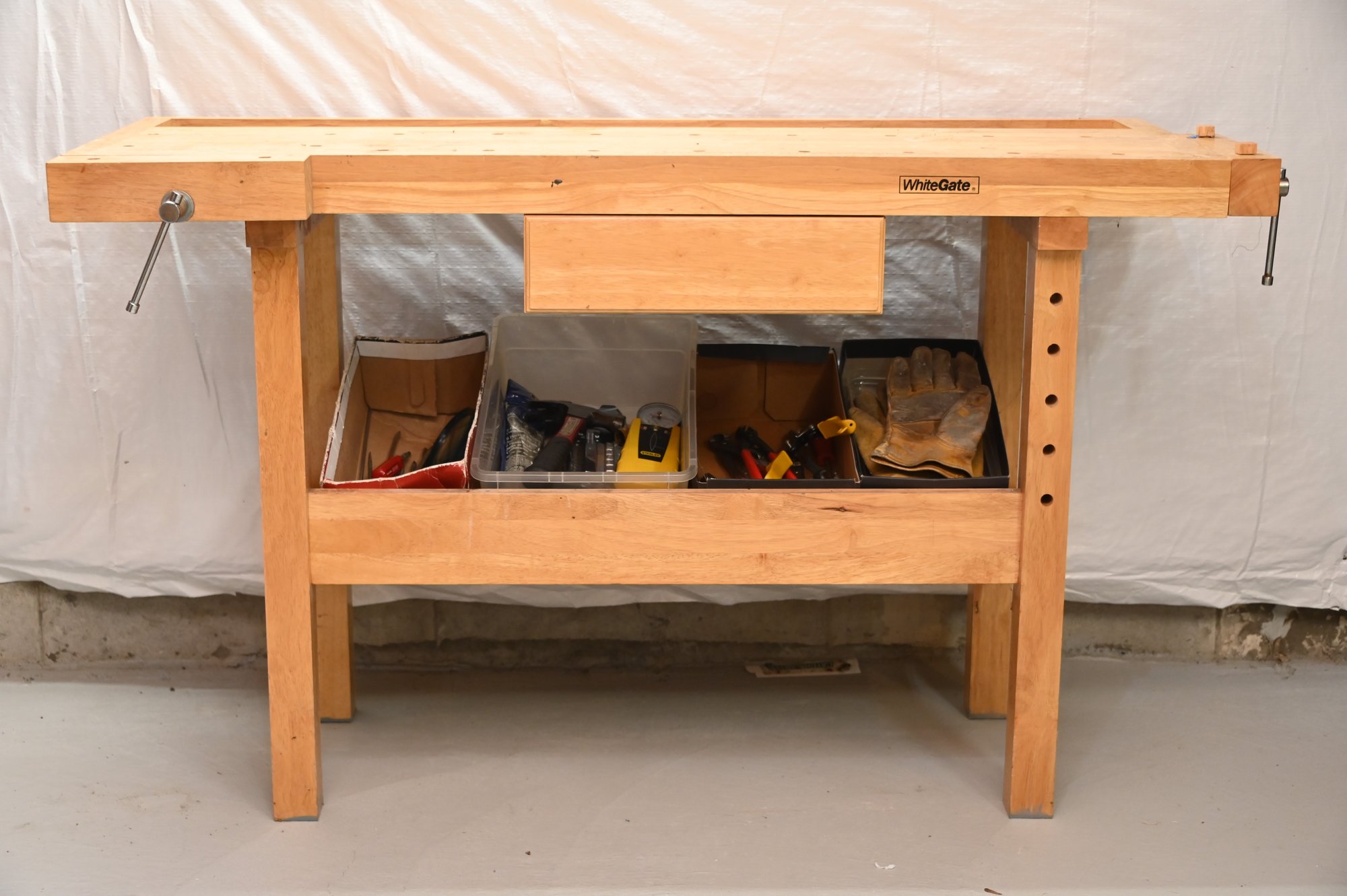 Wooden Work Bench With Tools #146710 | Auctionninja.com