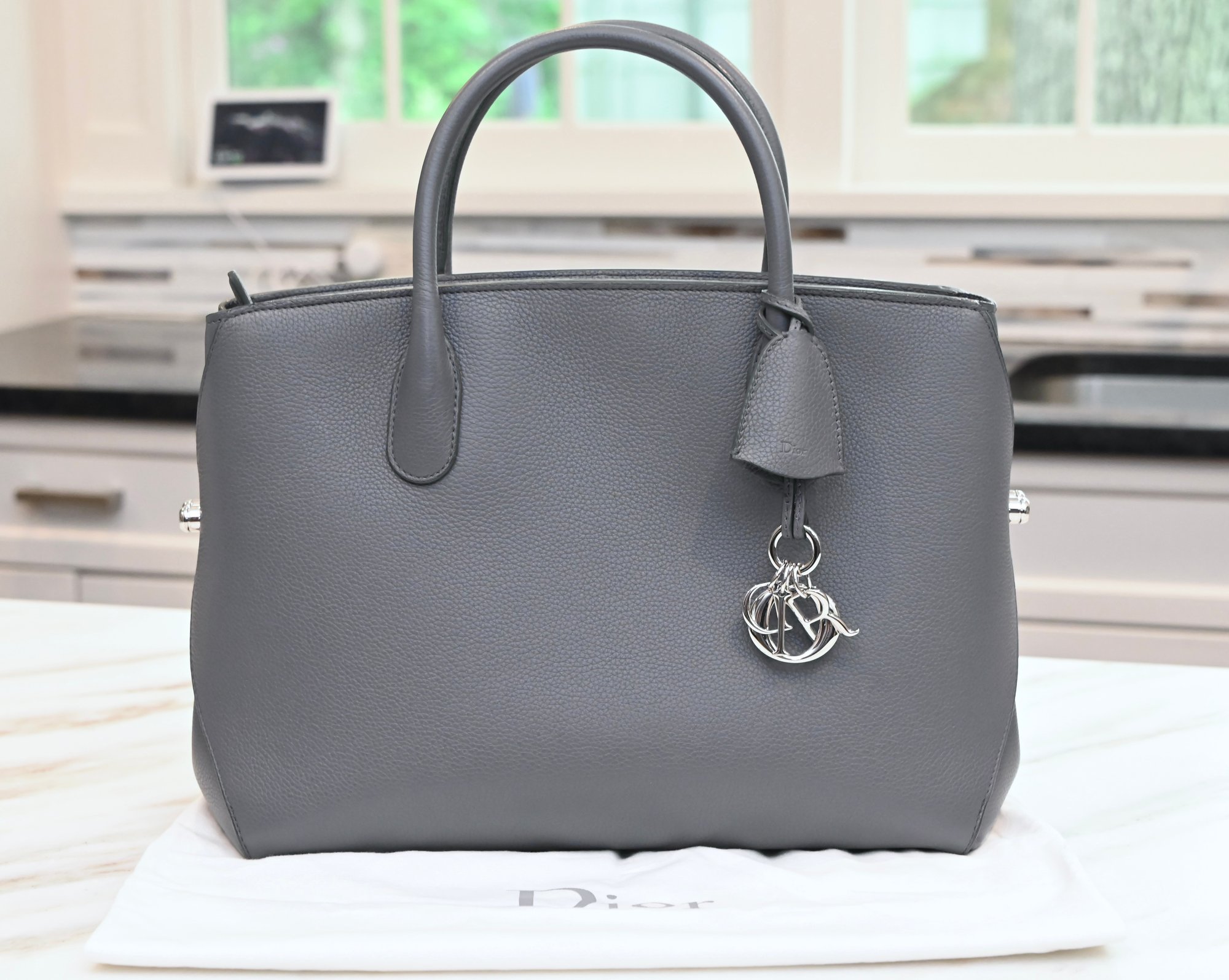 Christian Dior Open Bar Bag Gray Handbag - Authentic #158580 ...