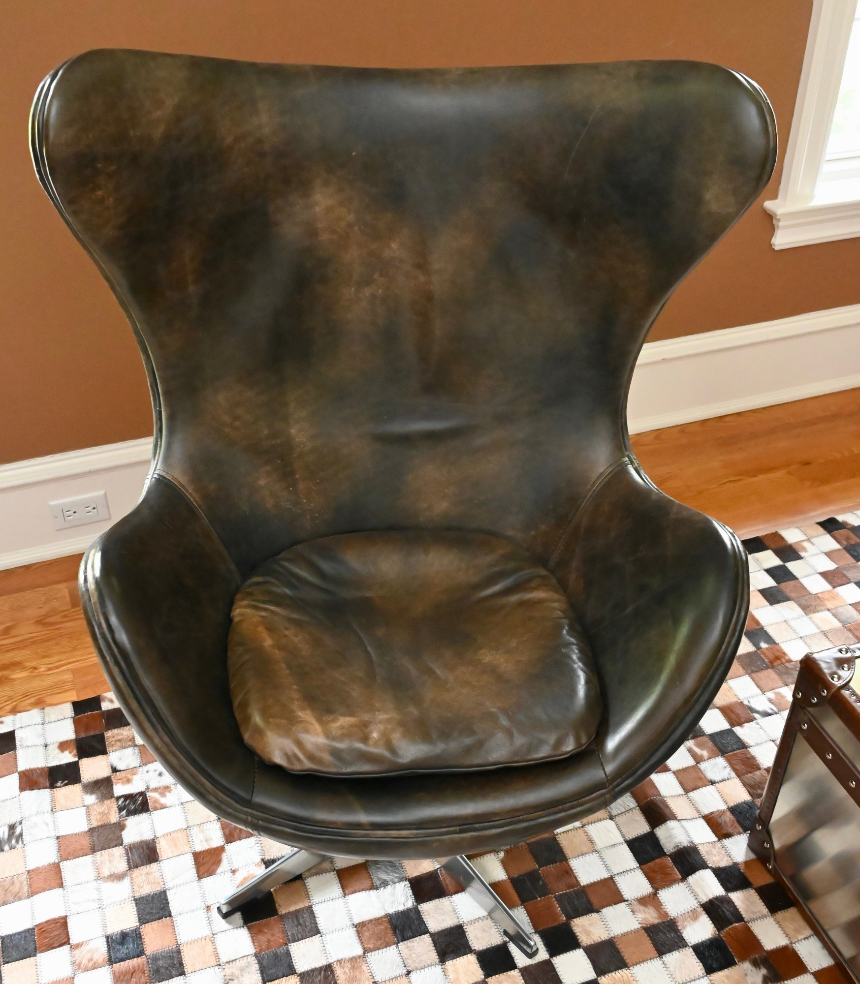 Restoration Hardware Aviator Egg Chair In Distressed Leather #158924 ...