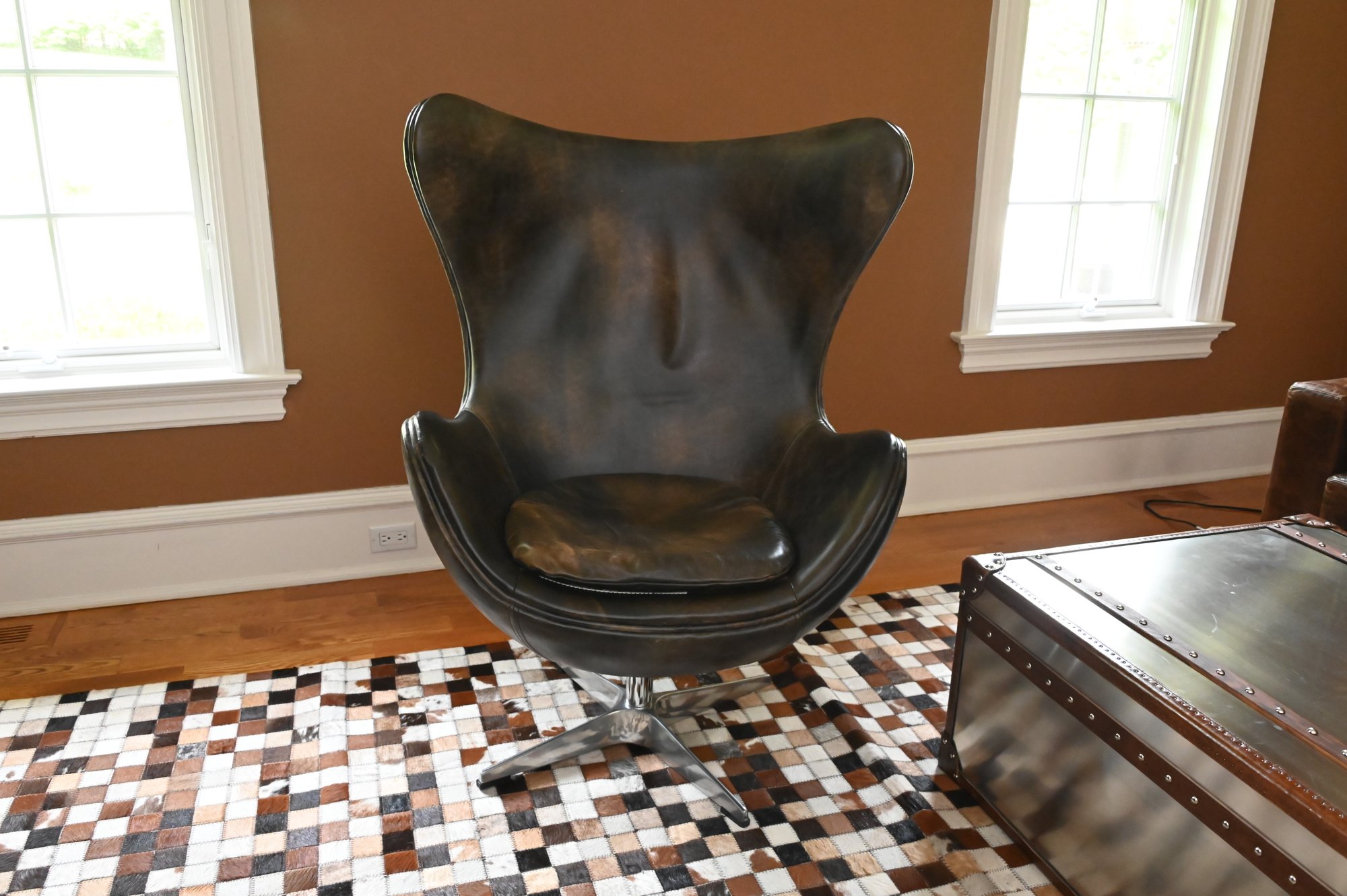 Restoration Hardware Aviator Egg Chair In Distressed Leather #158924 ...