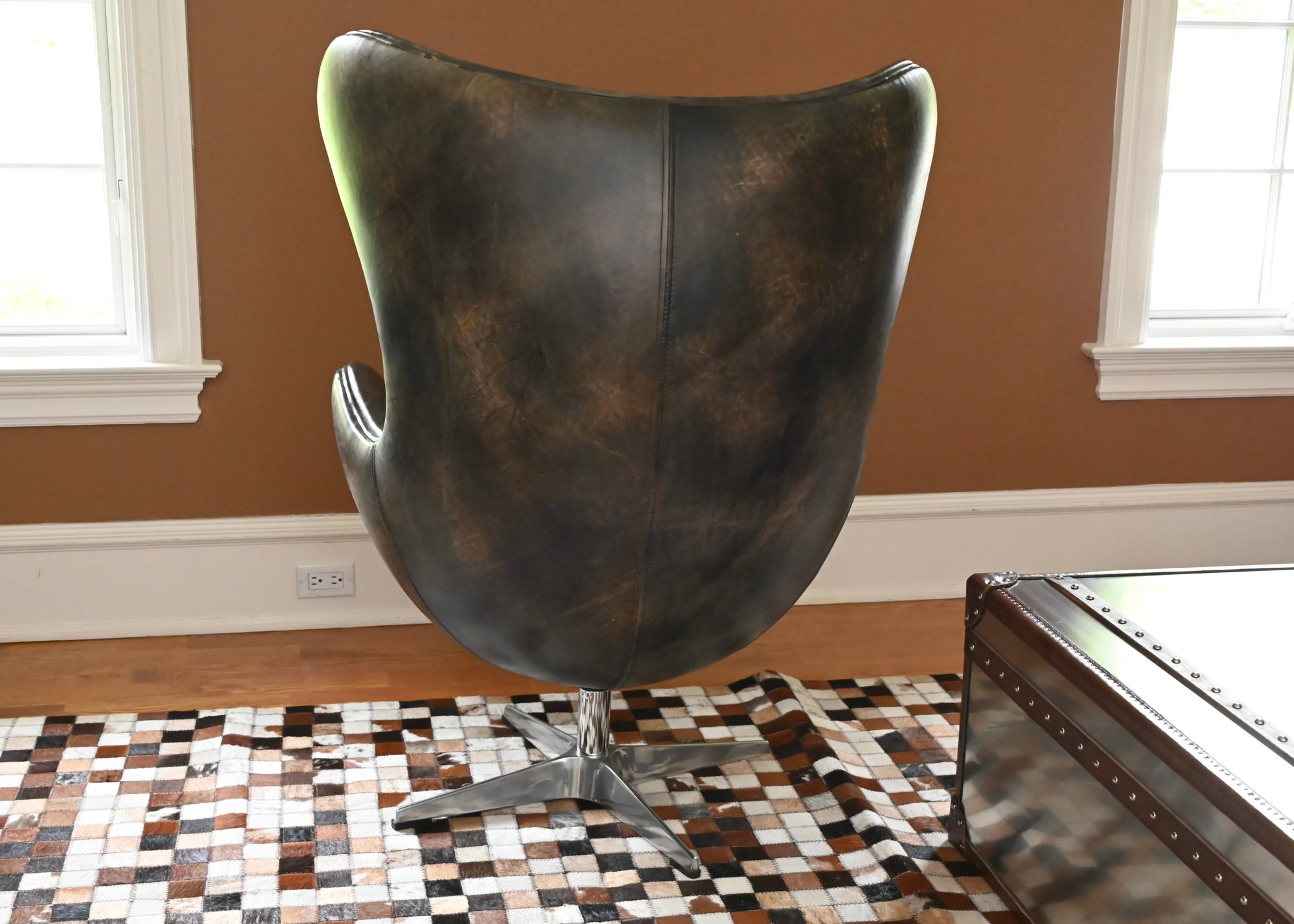 Restoration Hardware Aviator Egg Chair In Distressed Leather #158924 ...