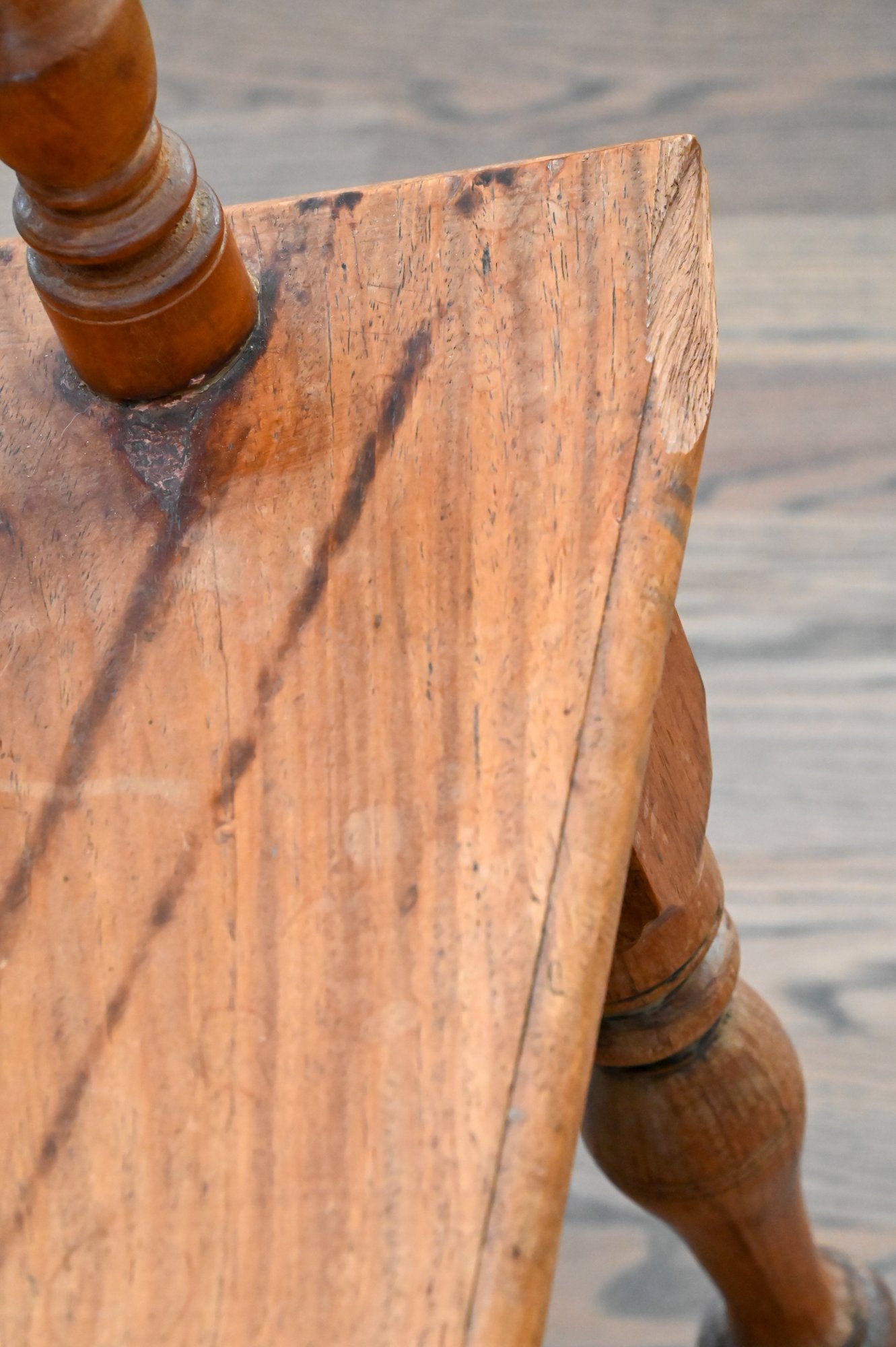 Antique Spindle-Back Wood Bench #171684 | Auctionninja.com