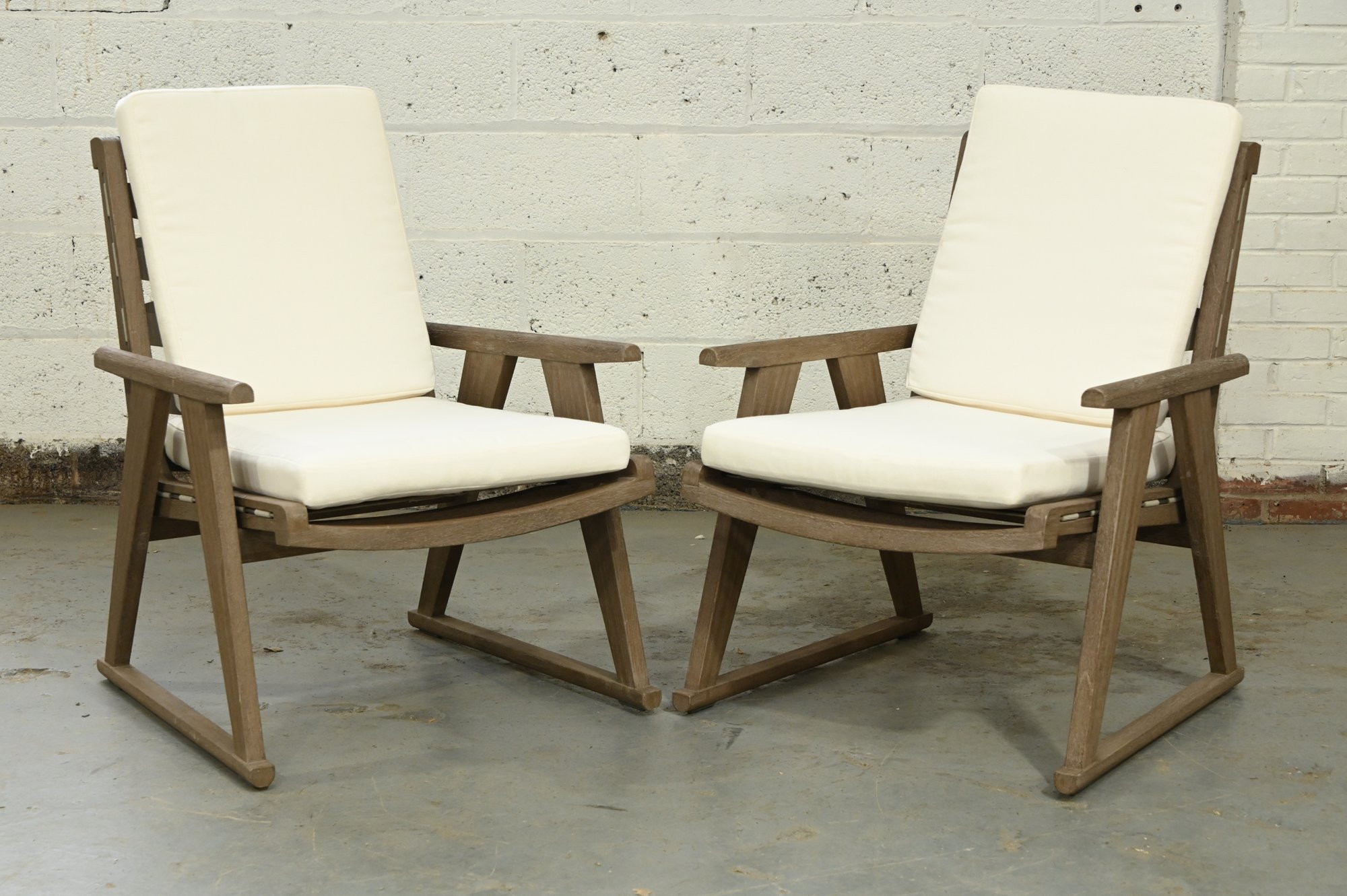 B&B Italia Gio Pickled Teak Side Chairs #142996 | Auctionninja.com