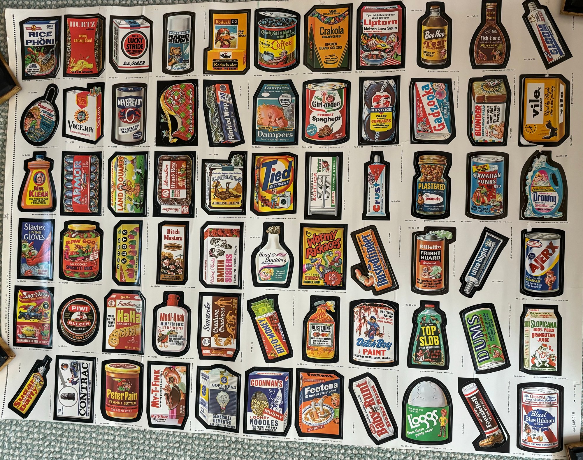 Wacky Pack Uncut Sticker Sheet #146252 | Auctionninja.com