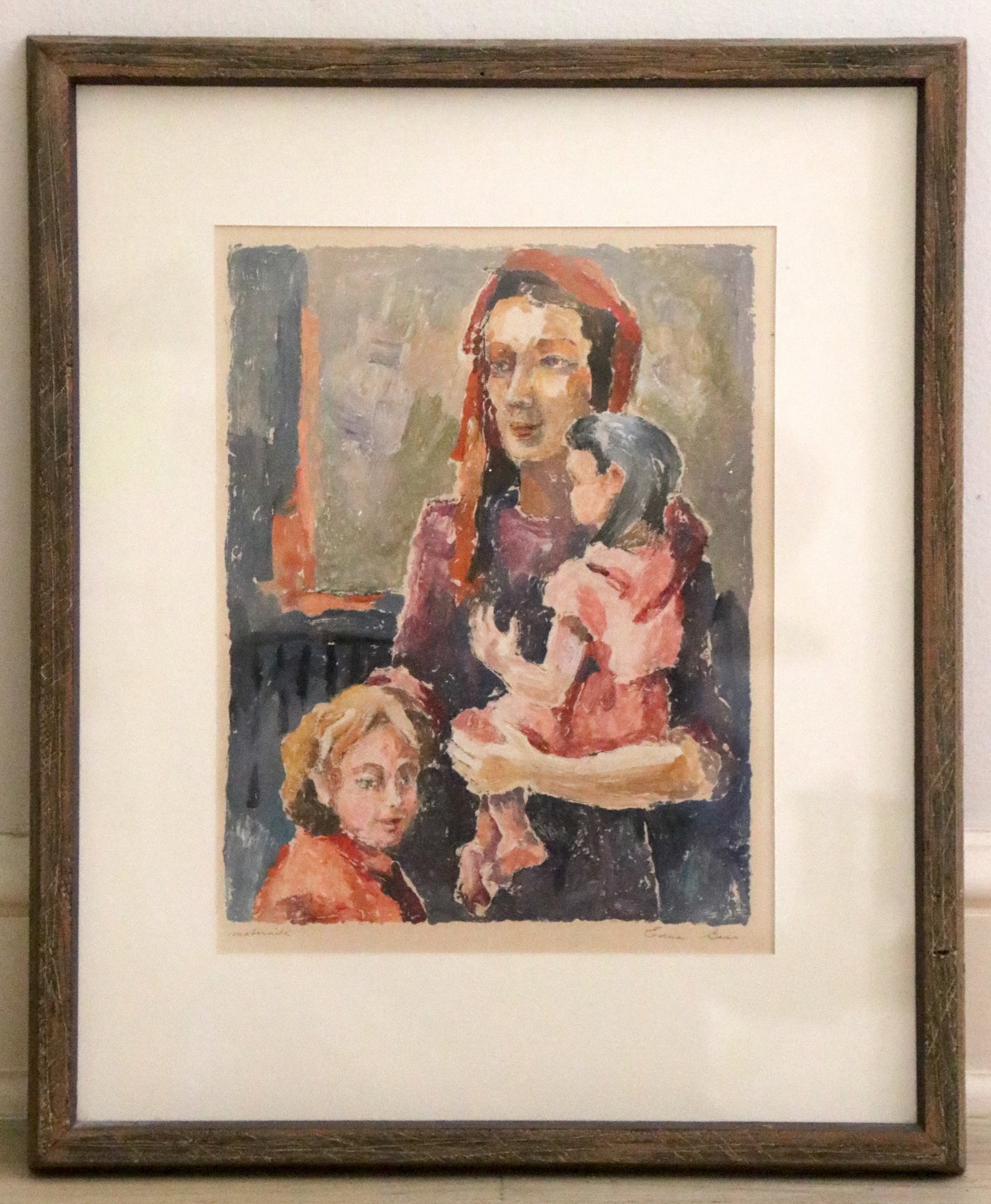 "Maternite" By Edna Bass Framed Painting Signed By Artist #143122 ...