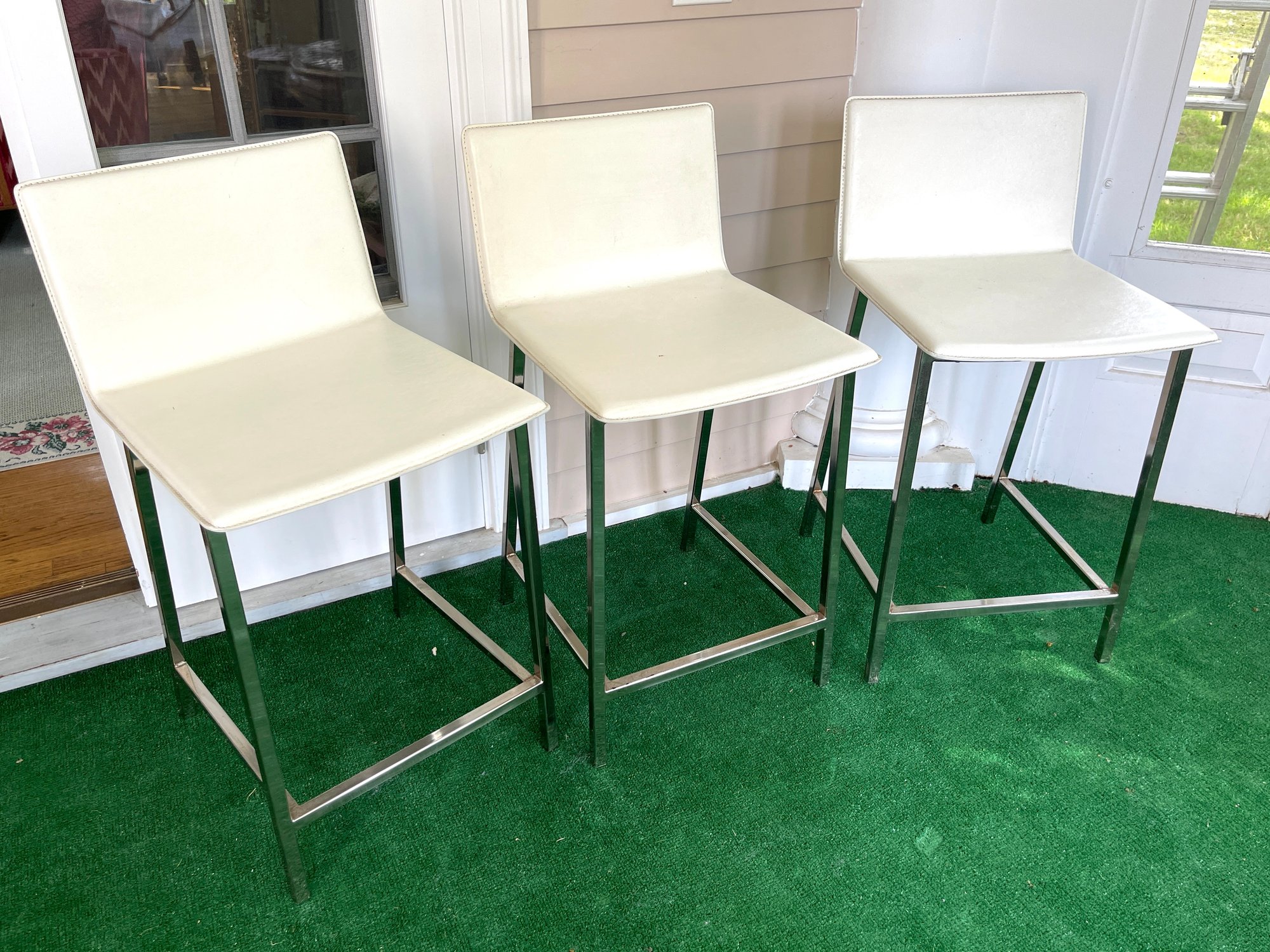 Cb2 Counter Height Stools- A Set Of 3 #146340 | Auctionninja.com