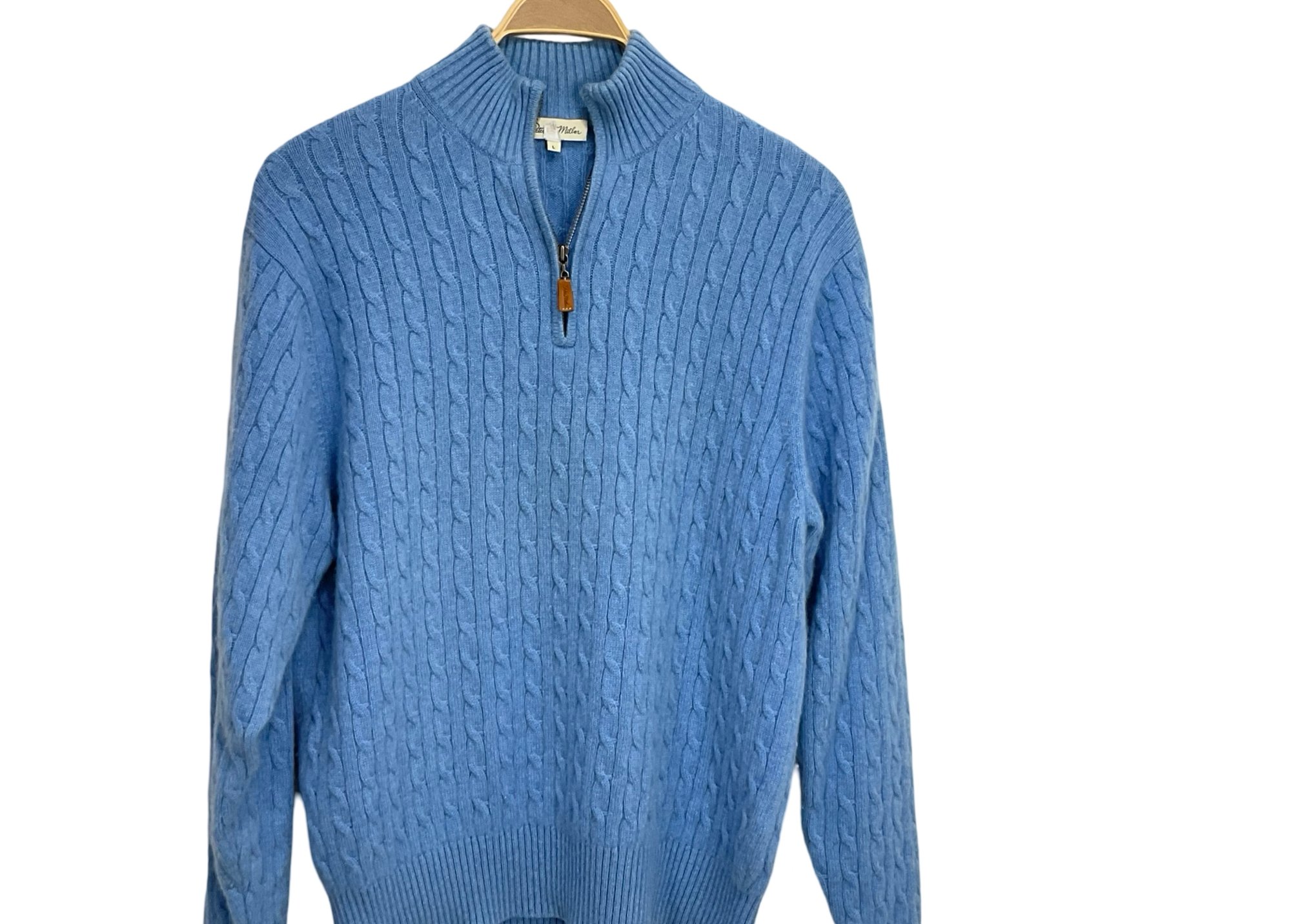 Peter Millar Blue Cashmere Quarter Zip Sweater Size L #152088 ...