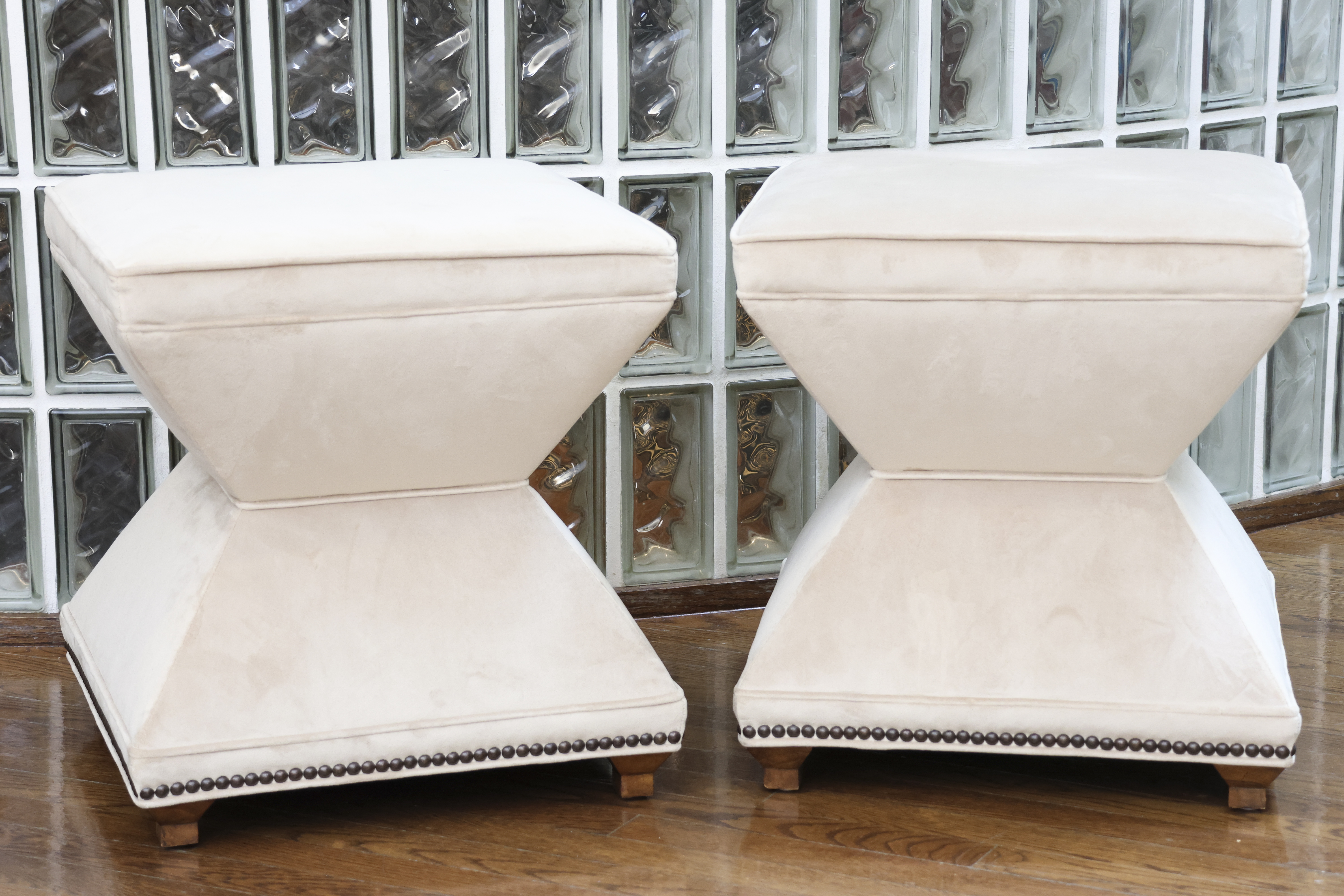 Pair Of Hourglass-Shaped Ottomans From Hickory Chair #141094 ...
