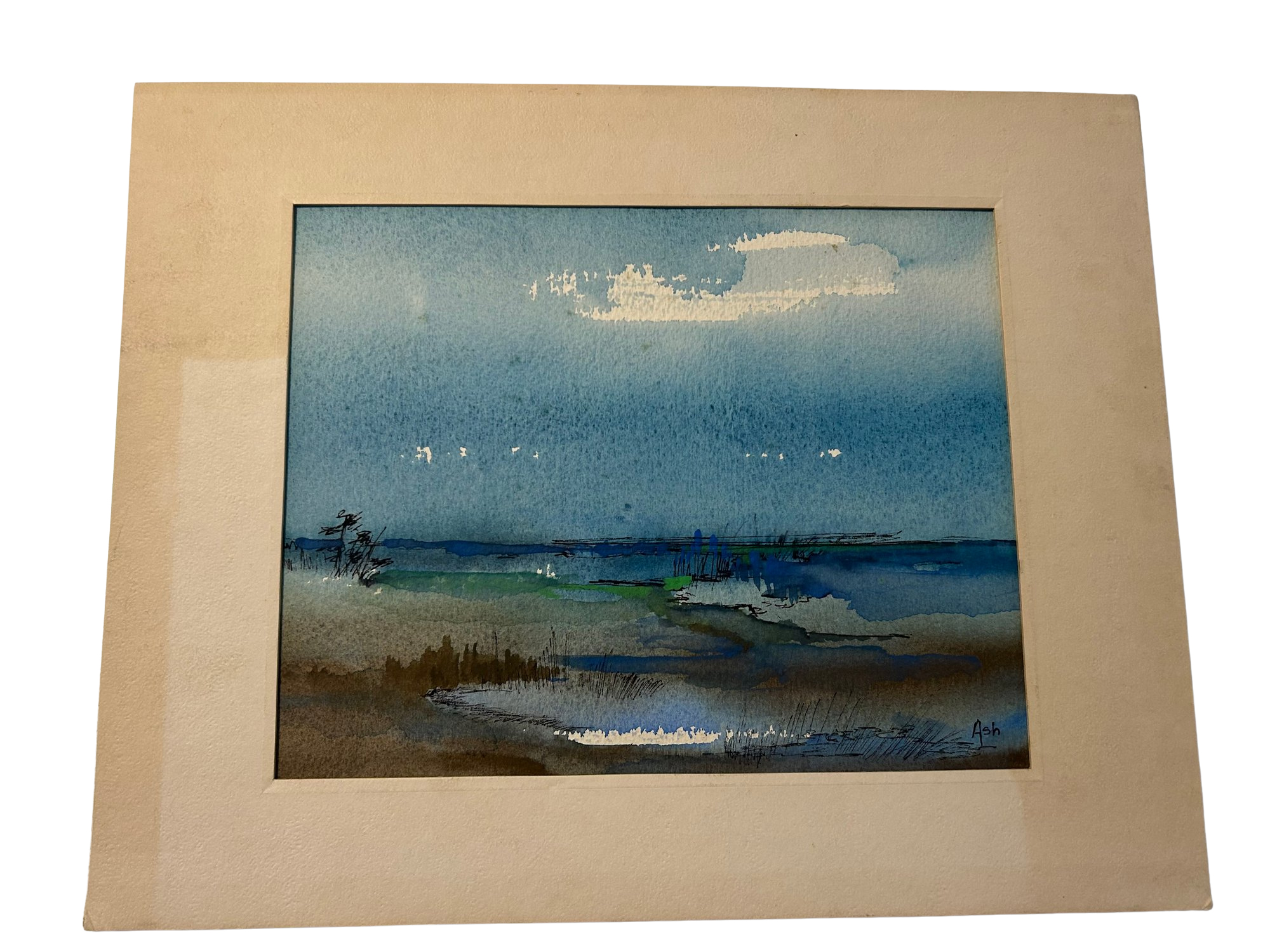 Signed Ash Original Art Ocean Landscape #2648 | Auctionninja.com
