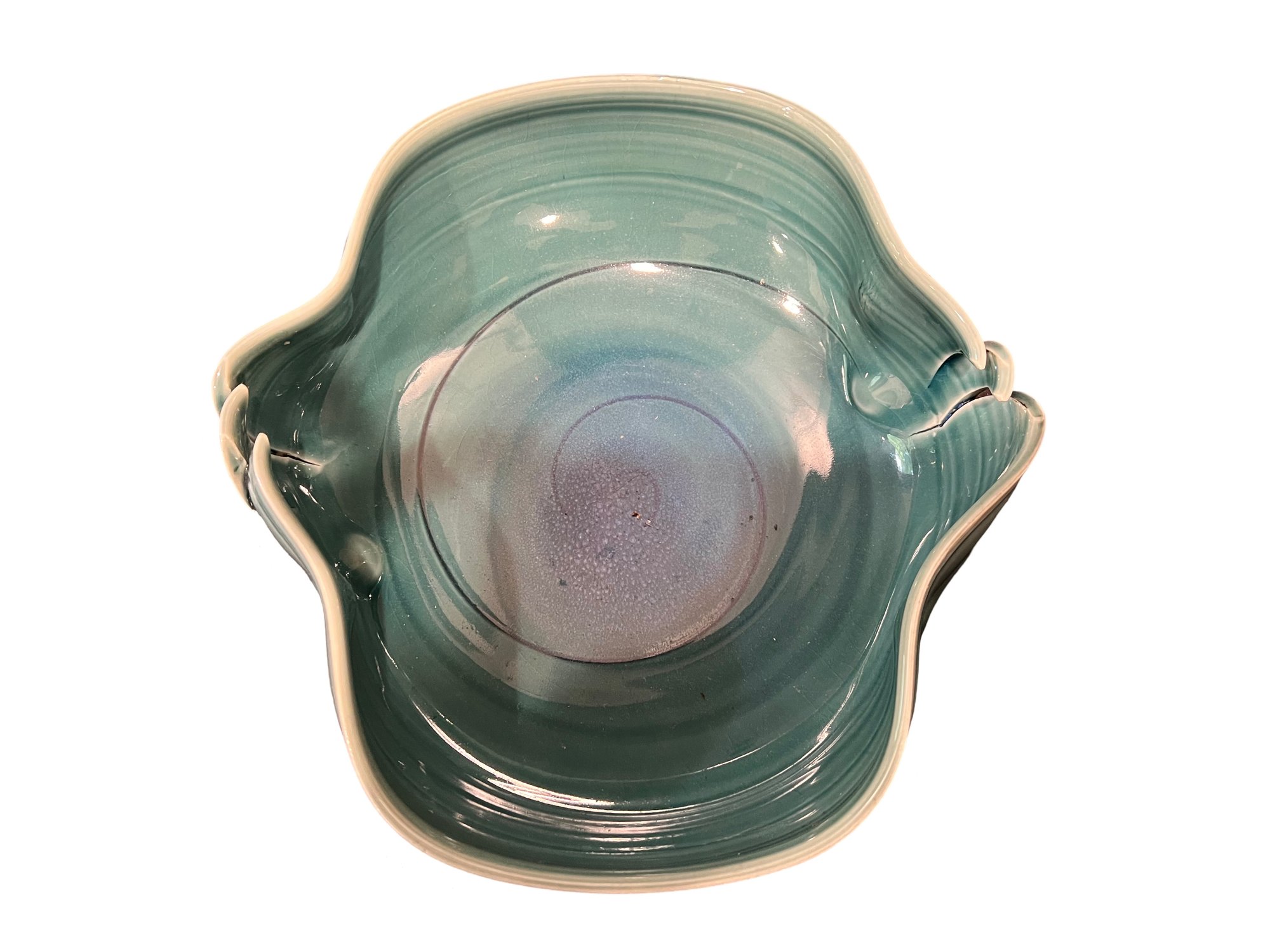 Russell Spillman Low Ceramic Pottery Bowl Blue/Green #2768 ...