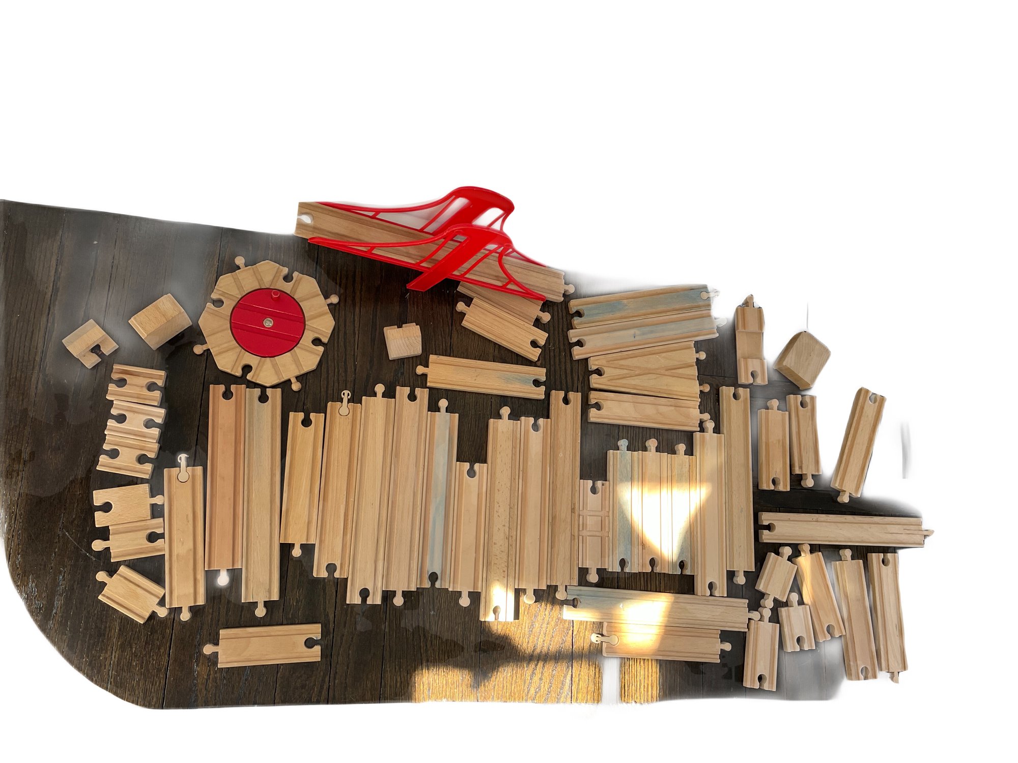 52 Pc Wooden Single Sided Train Track #3704 | Auctionninja.com