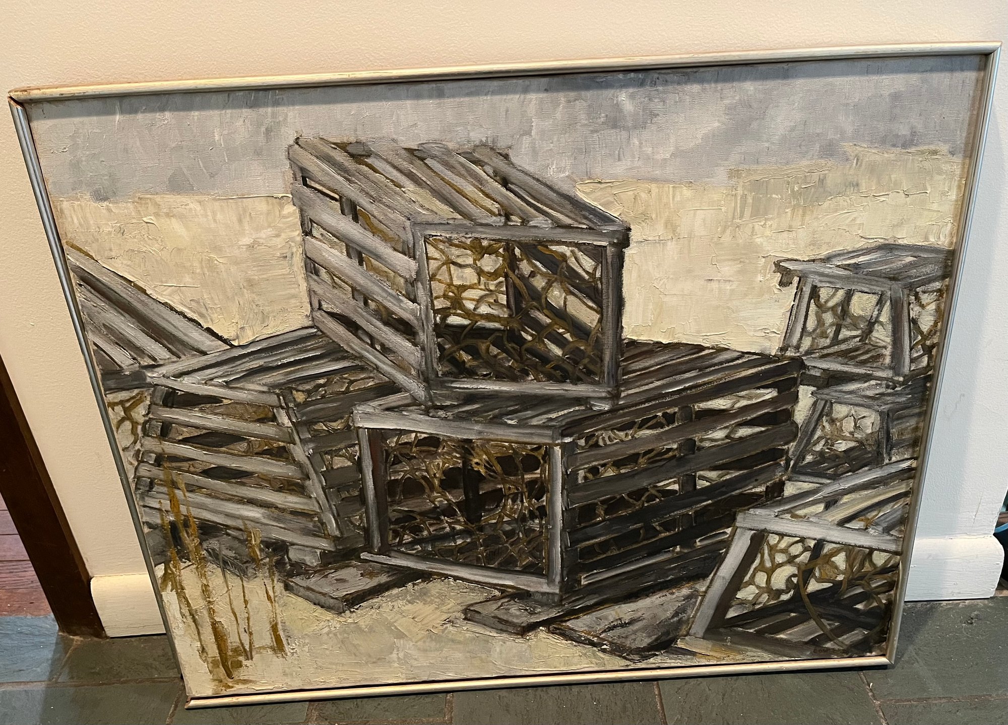 Lobster Traps - Large Original Oil Painting #1616 | Auctionninja.com