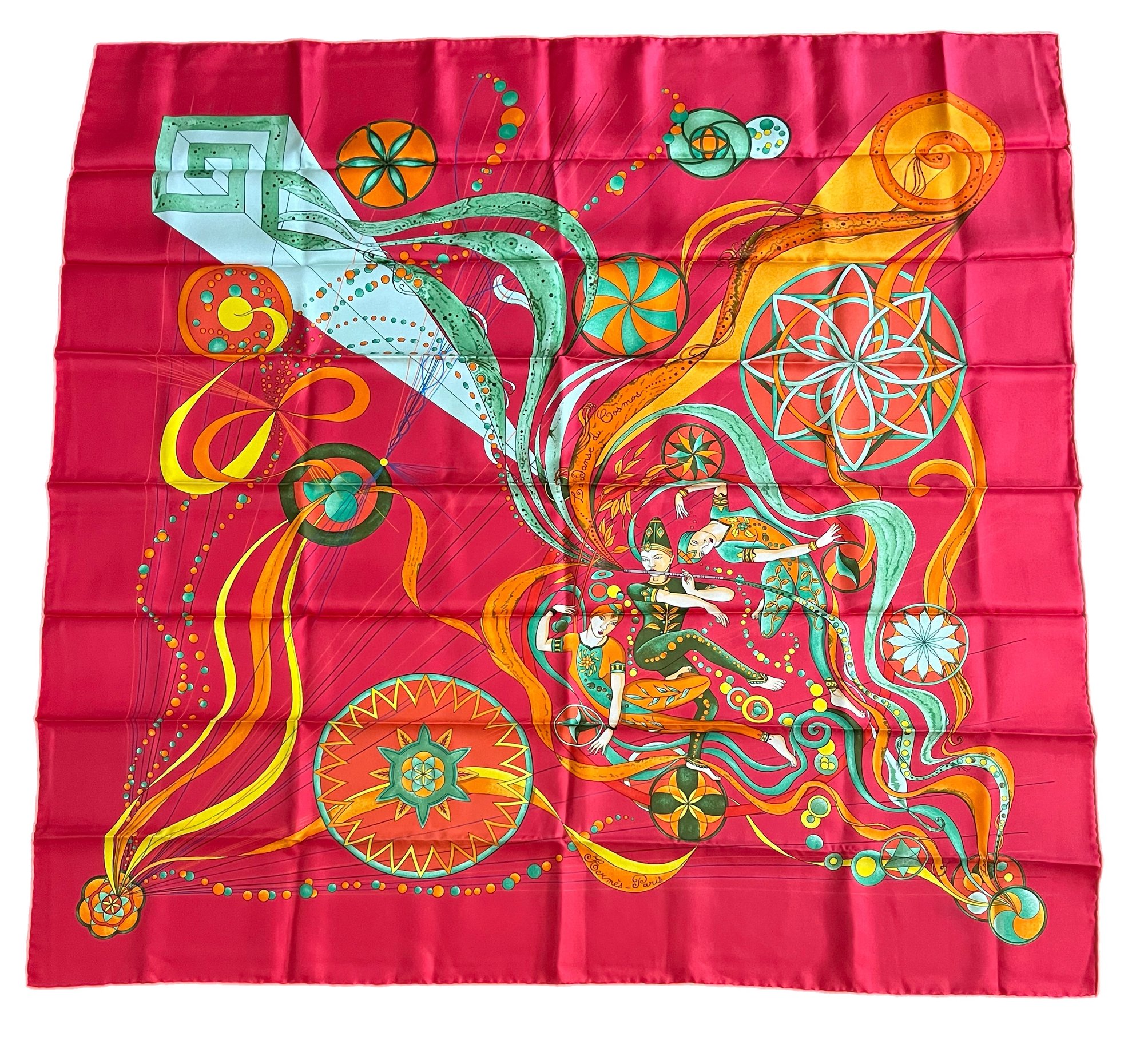 Hermes French La Danse Du Cosmos Silk Scarf 90 CM #1782 | Auctionninja.com