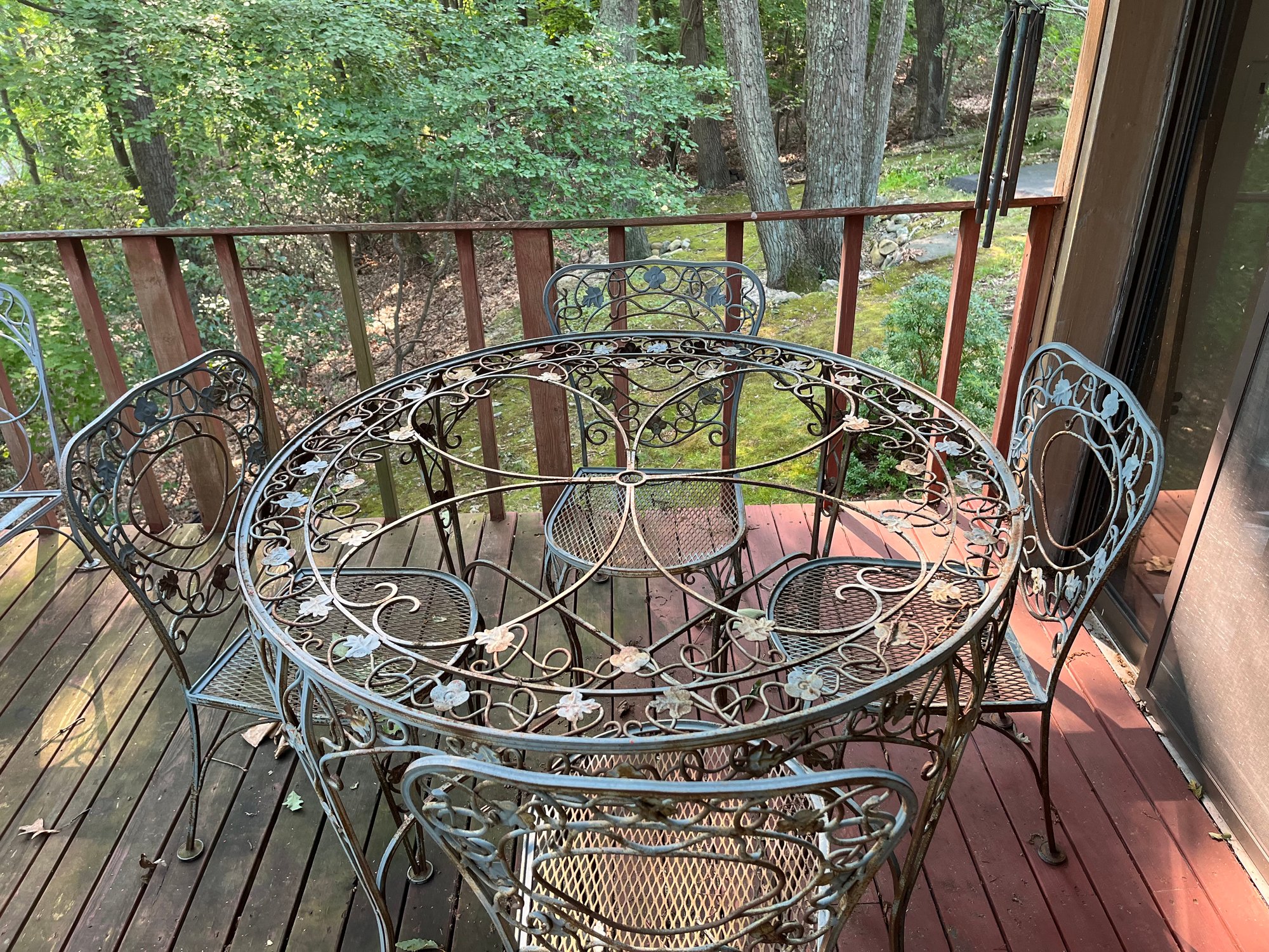 Vintage 1940s Woodward Salterini Style Round Table With 4 Chairs #2121 ...