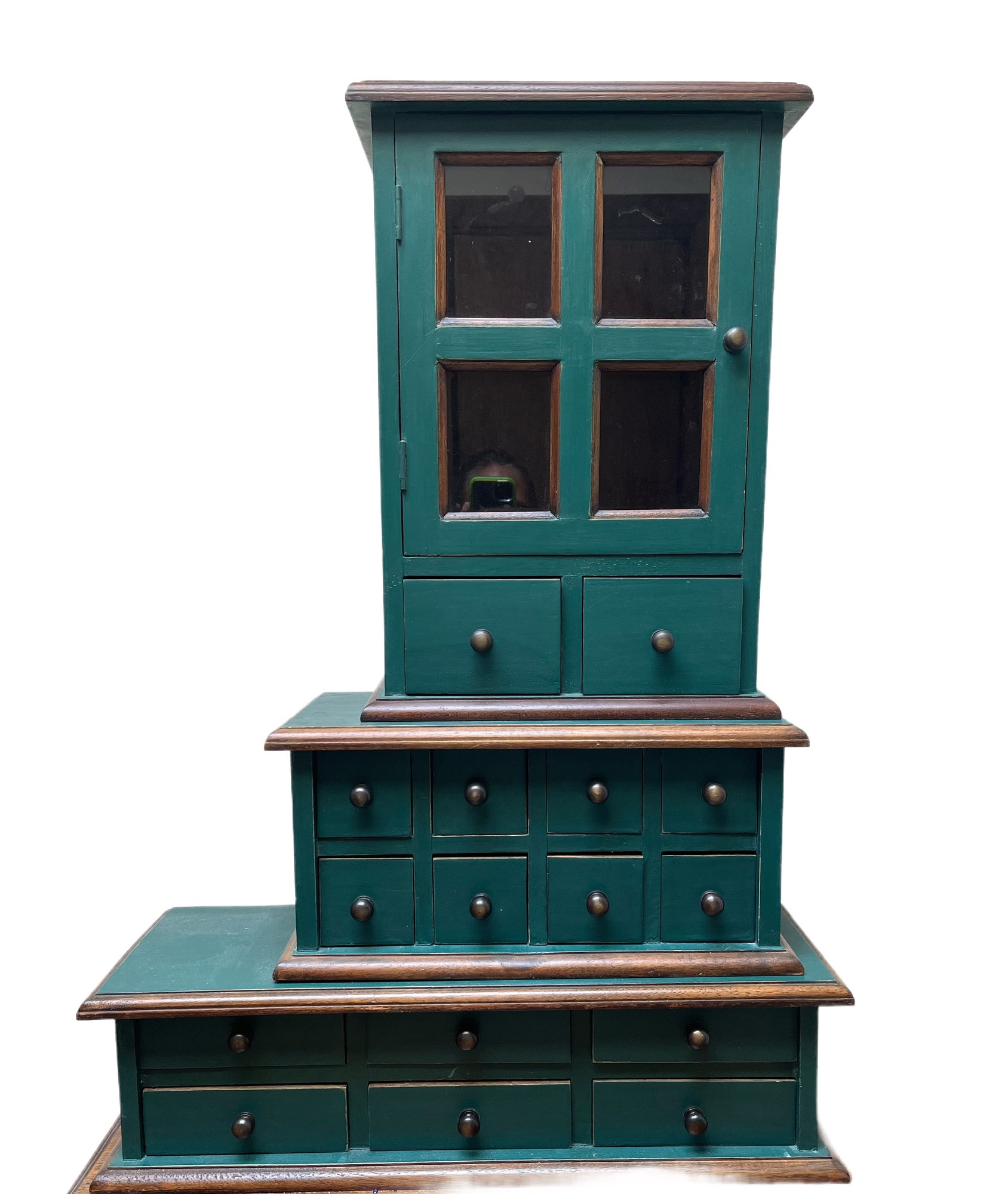 Vintage Green Distressed Storage Cubbies Or Hutch #2117 | Auctionninja.com