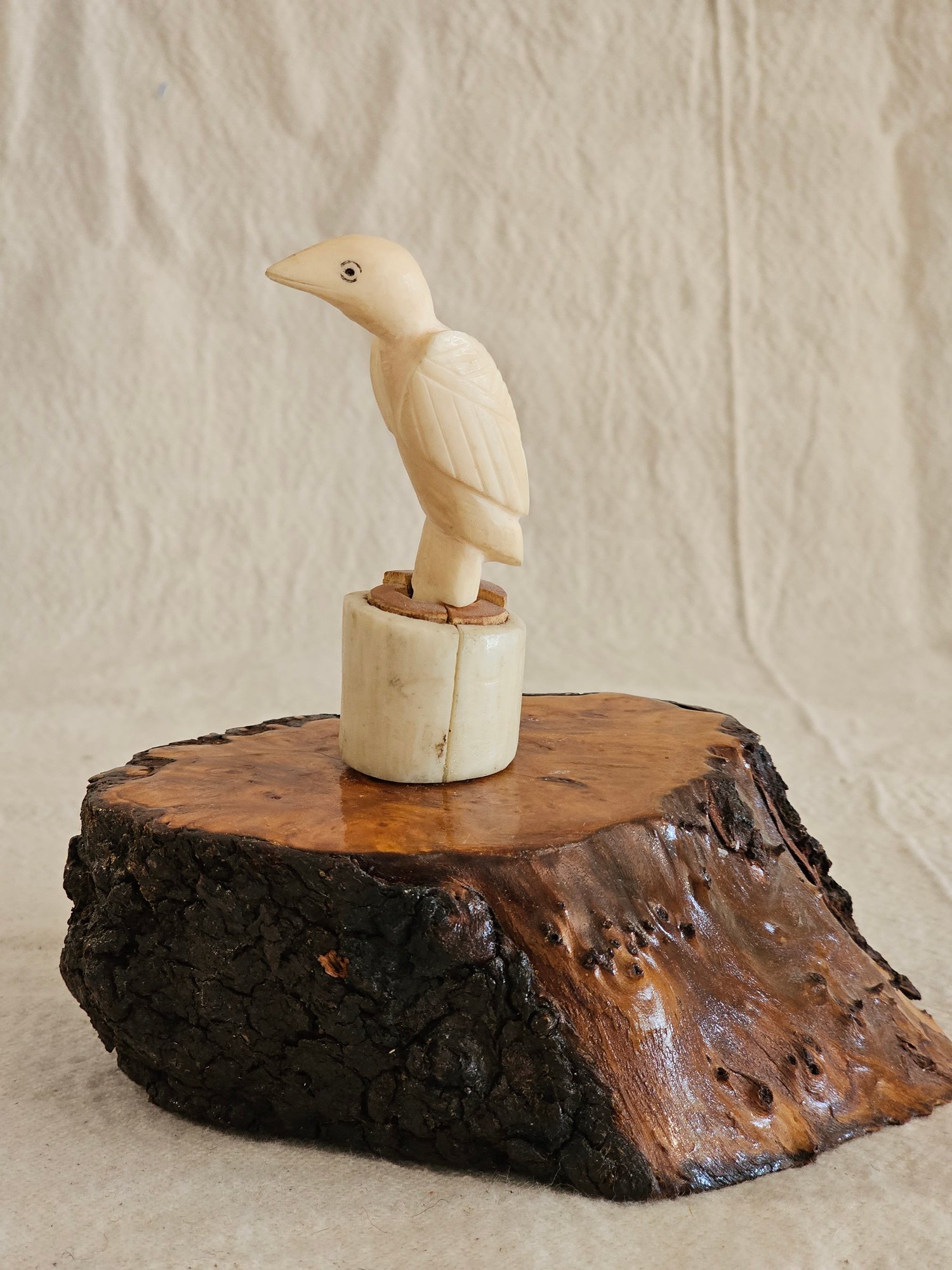 Inuit Bone Carving Bird Figurine By Local Artist In Alaska #90 #12586 ...