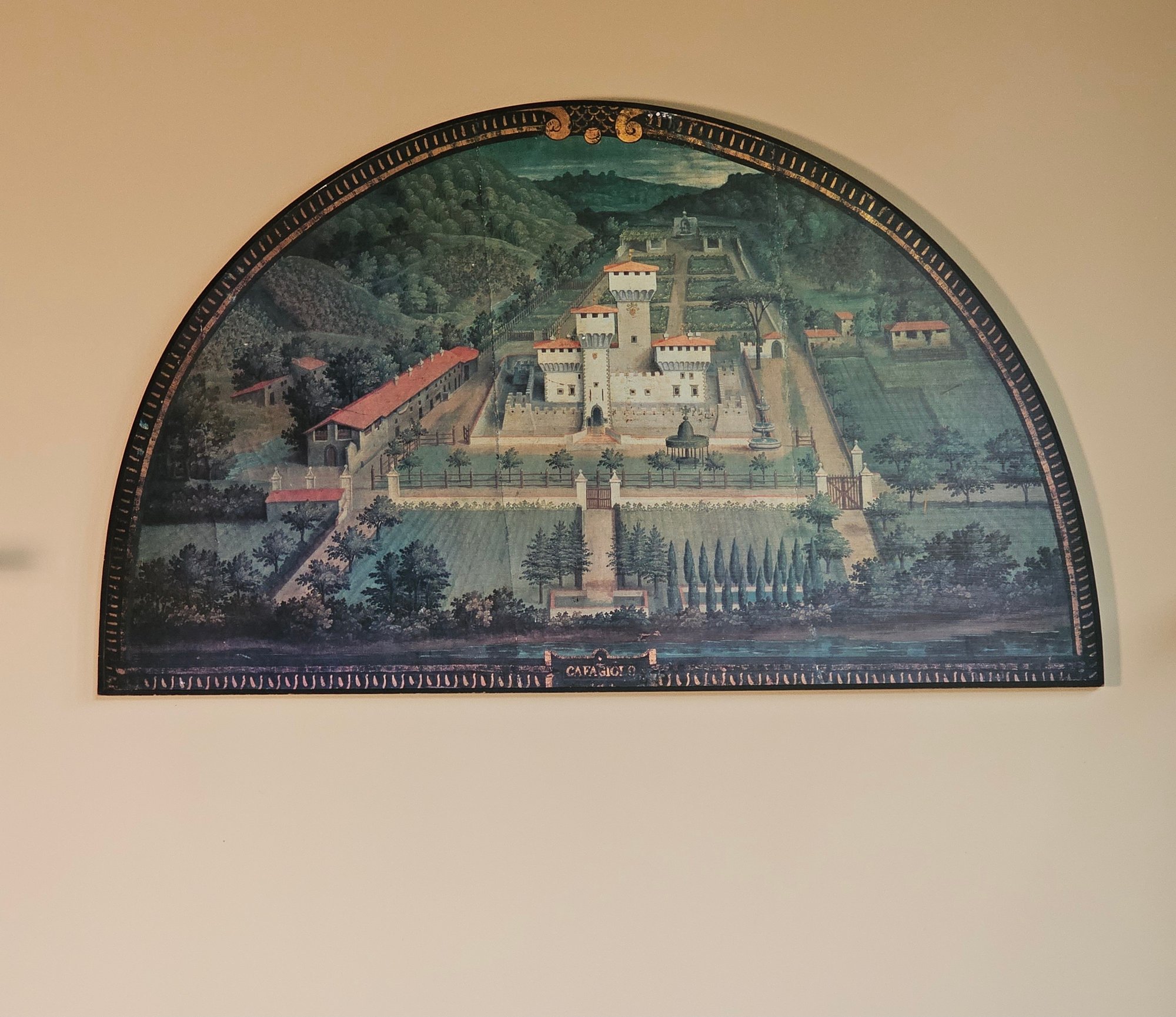 30 X 51 Ballard Designs Tuscan Villa Arched Wood Italian Painting #7 ...