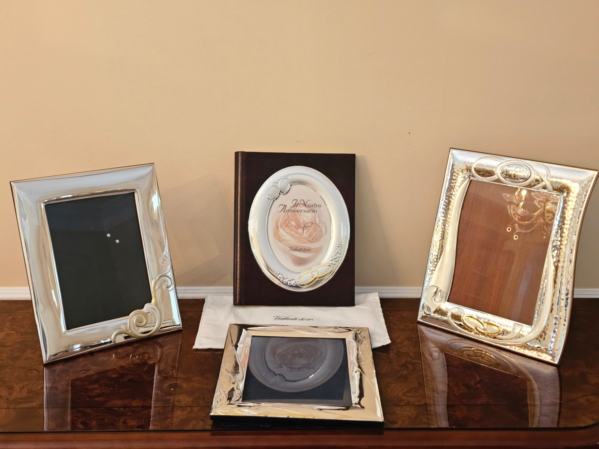 Lot Of Three Italian 925 Silver Photo Frames And Brand New Valenti ...