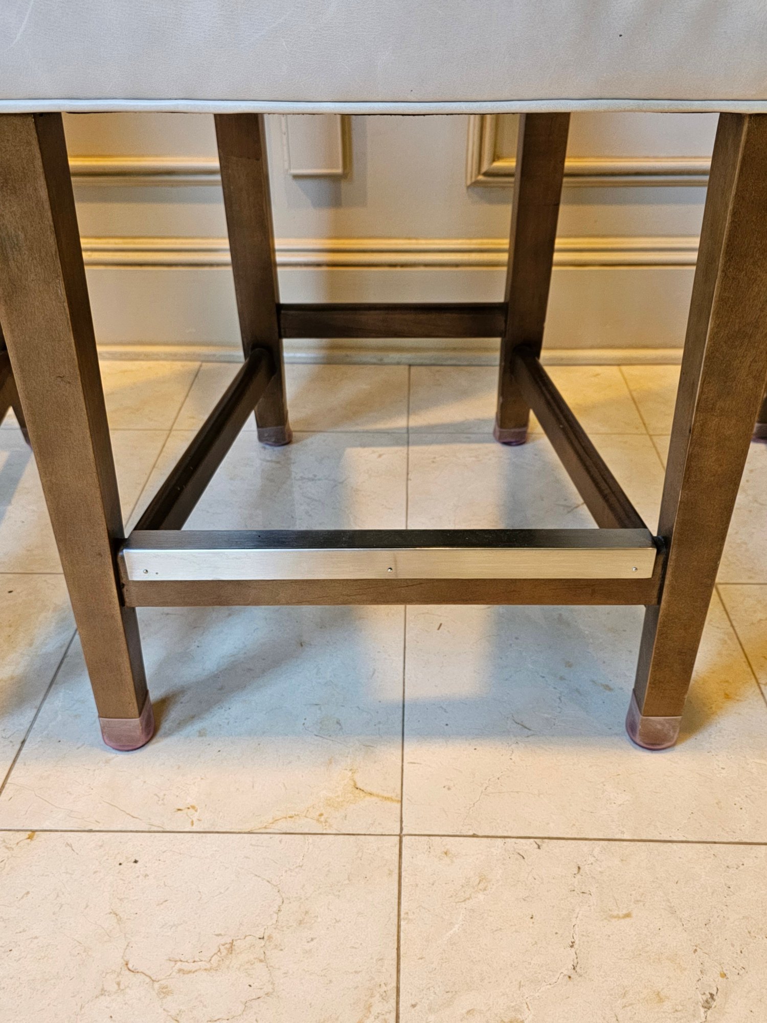 Mitchell Gold Bob Williams Bar Stools Leather And Wood Frame With ...