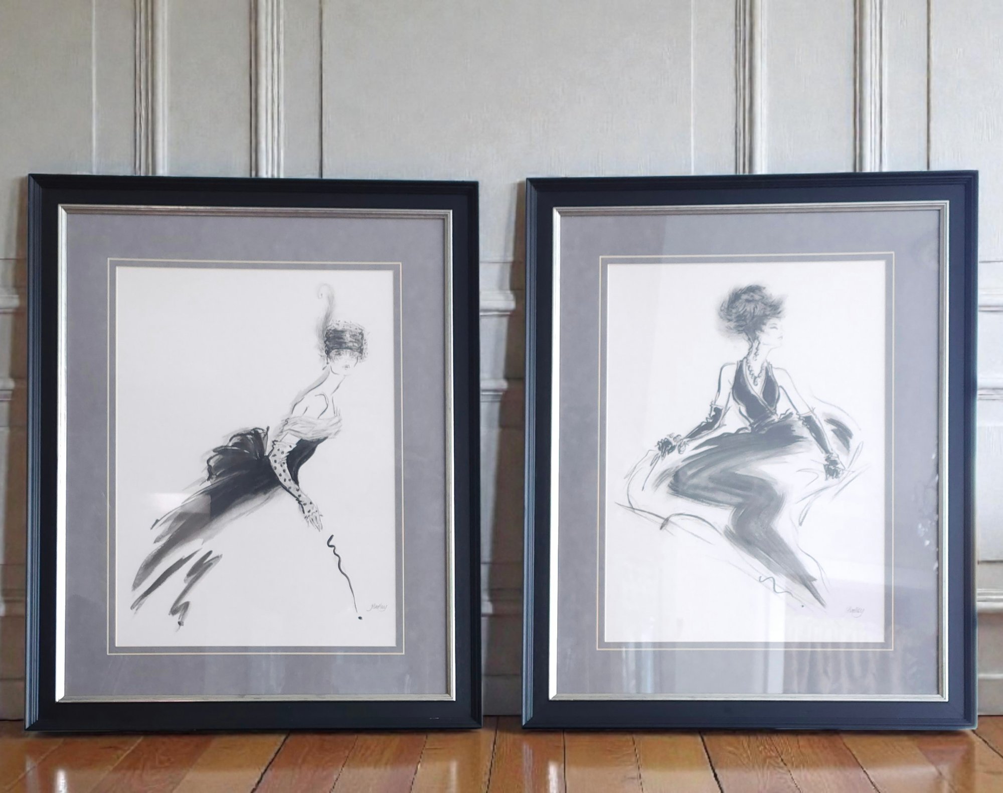 Vintage Jane Hartley To Rene And Odette Fashion Framed Prints Signed ...