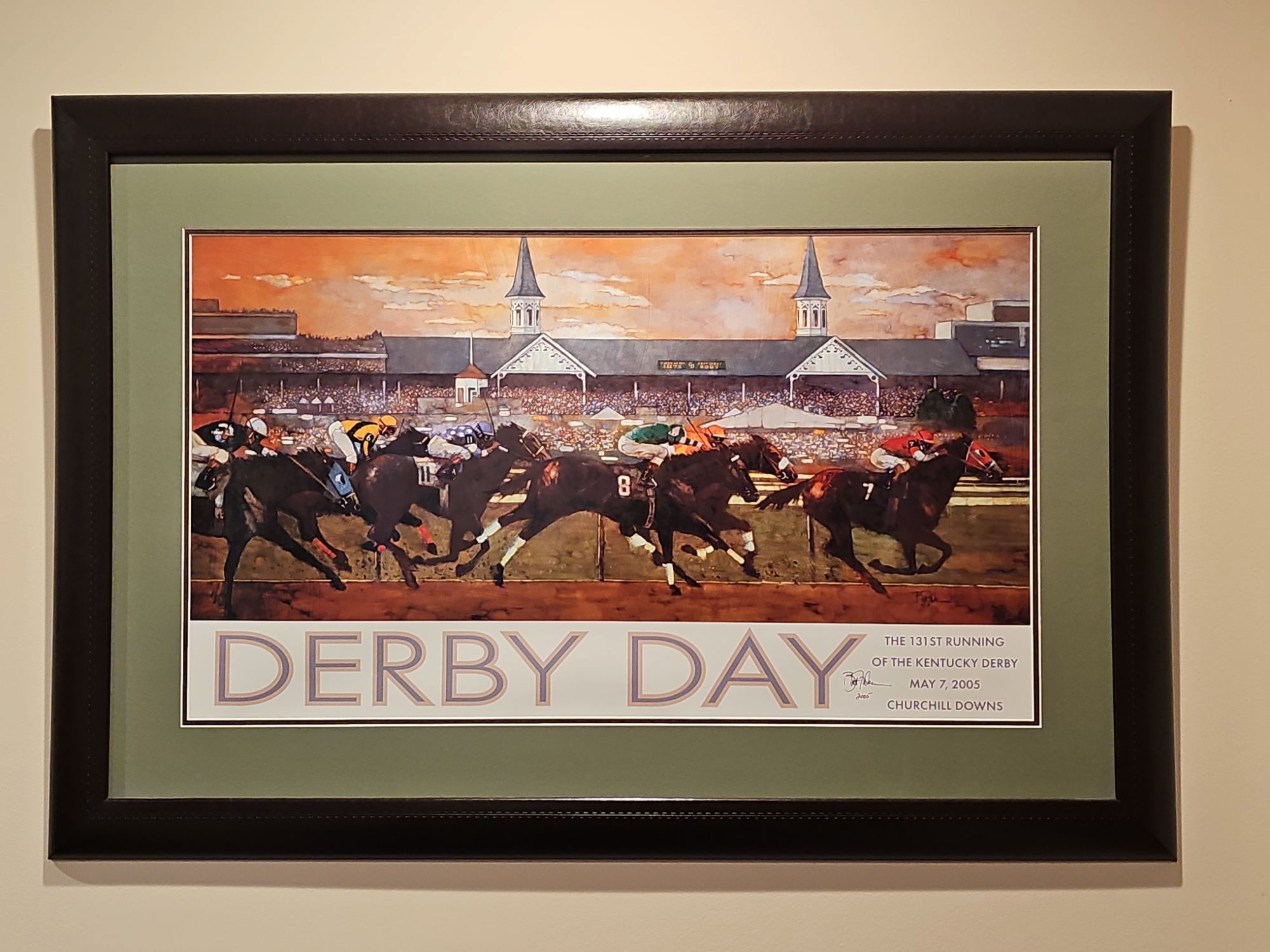 Large Framed And Signes Poster Commemorating The 131st Running Of The ...