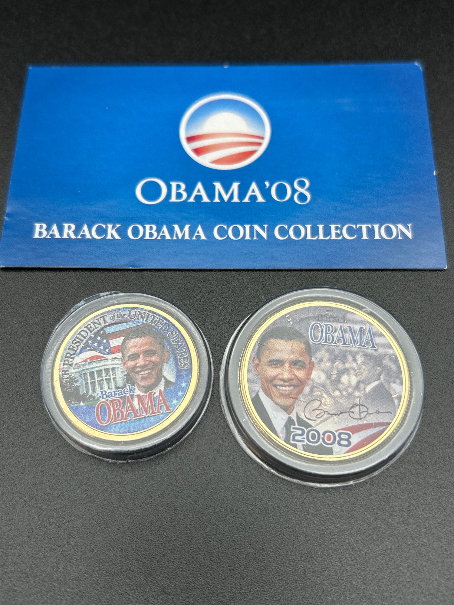 Barack Obama Full Color Coin Collection, 24K Gold Layered Genuine ...