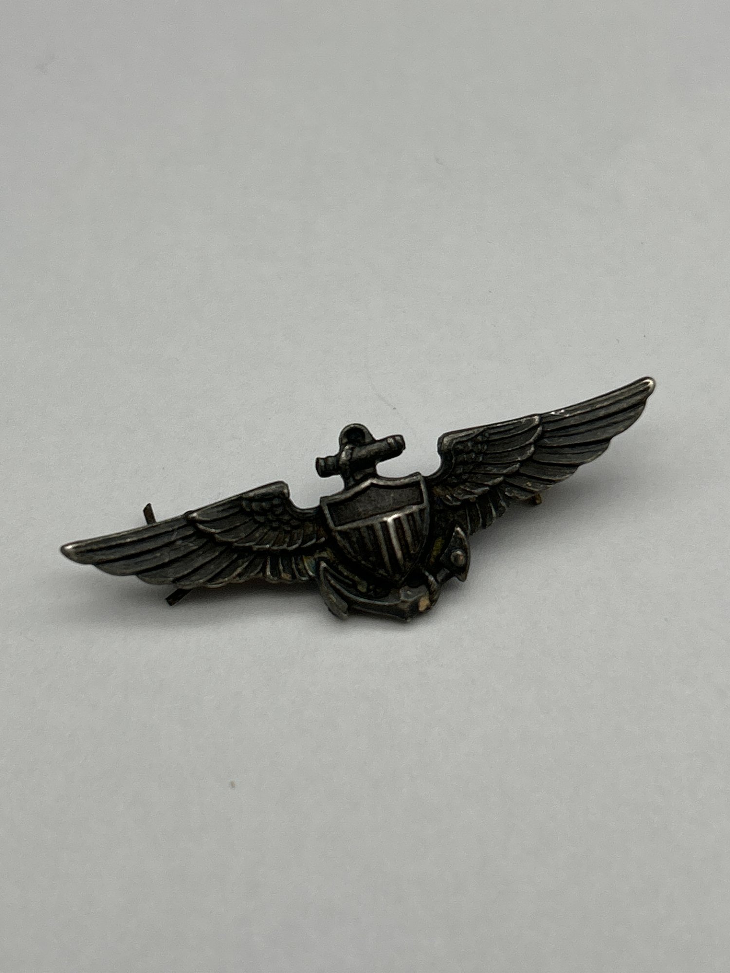 1940s Sterling Silver Wings, Anchor And Shield, WWII US Navy Pilots ...