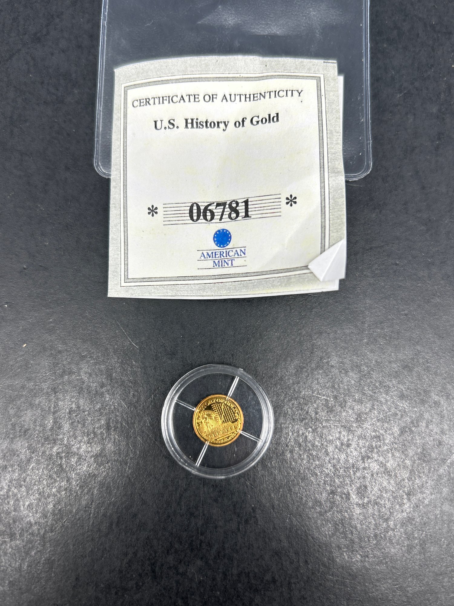 American Mint Gold Proof Coin, Gold Rush, US History Of Gold, 0.5g, 14 ...