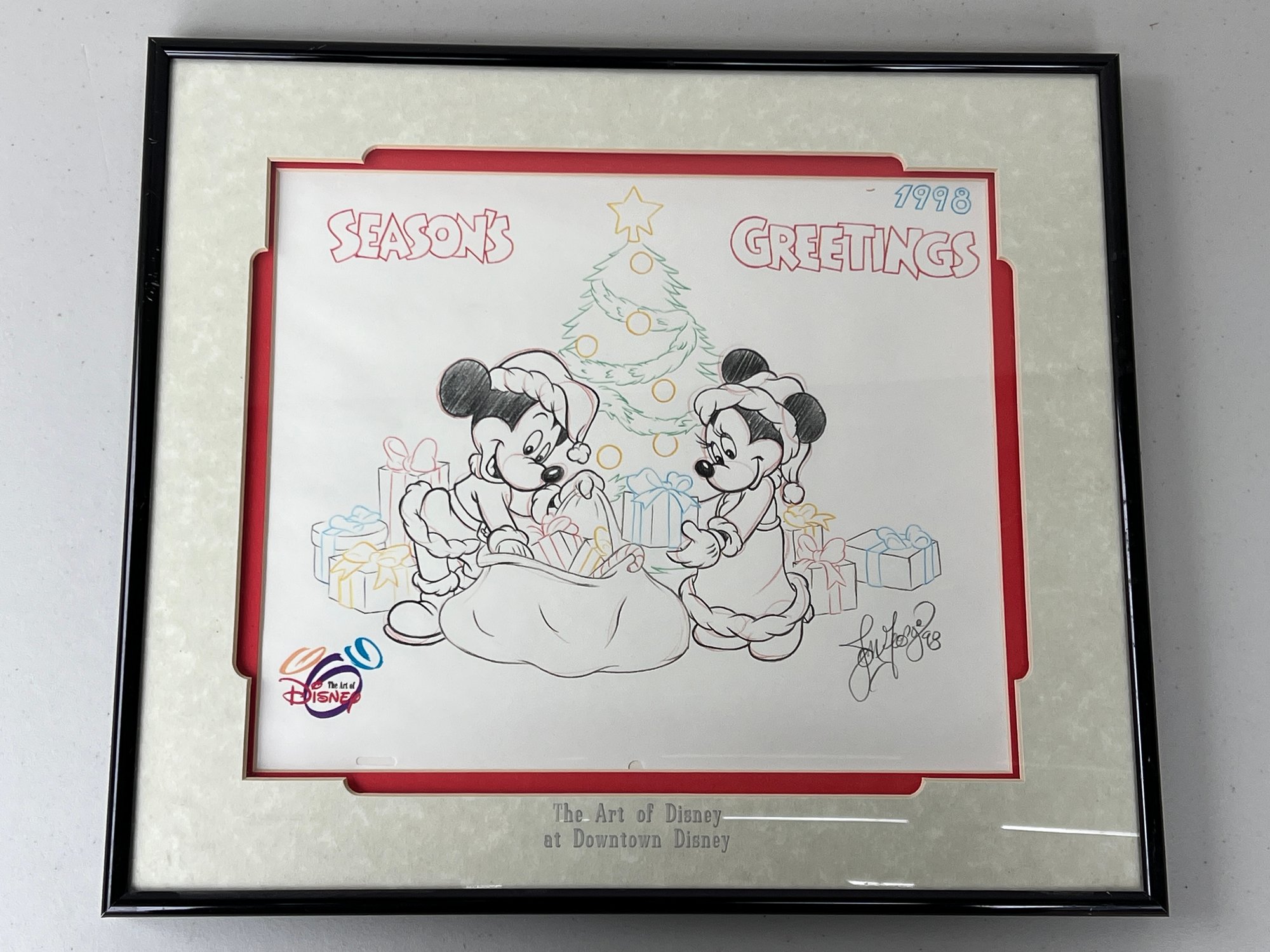 1998 Disney Season's Greetings Christmas Signed Drawing #1110 ...