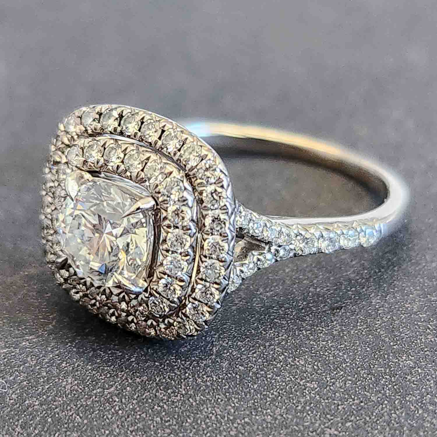 Gelber & Mundy 18K White Gold And Diamond Engagement Ring With GIA ...